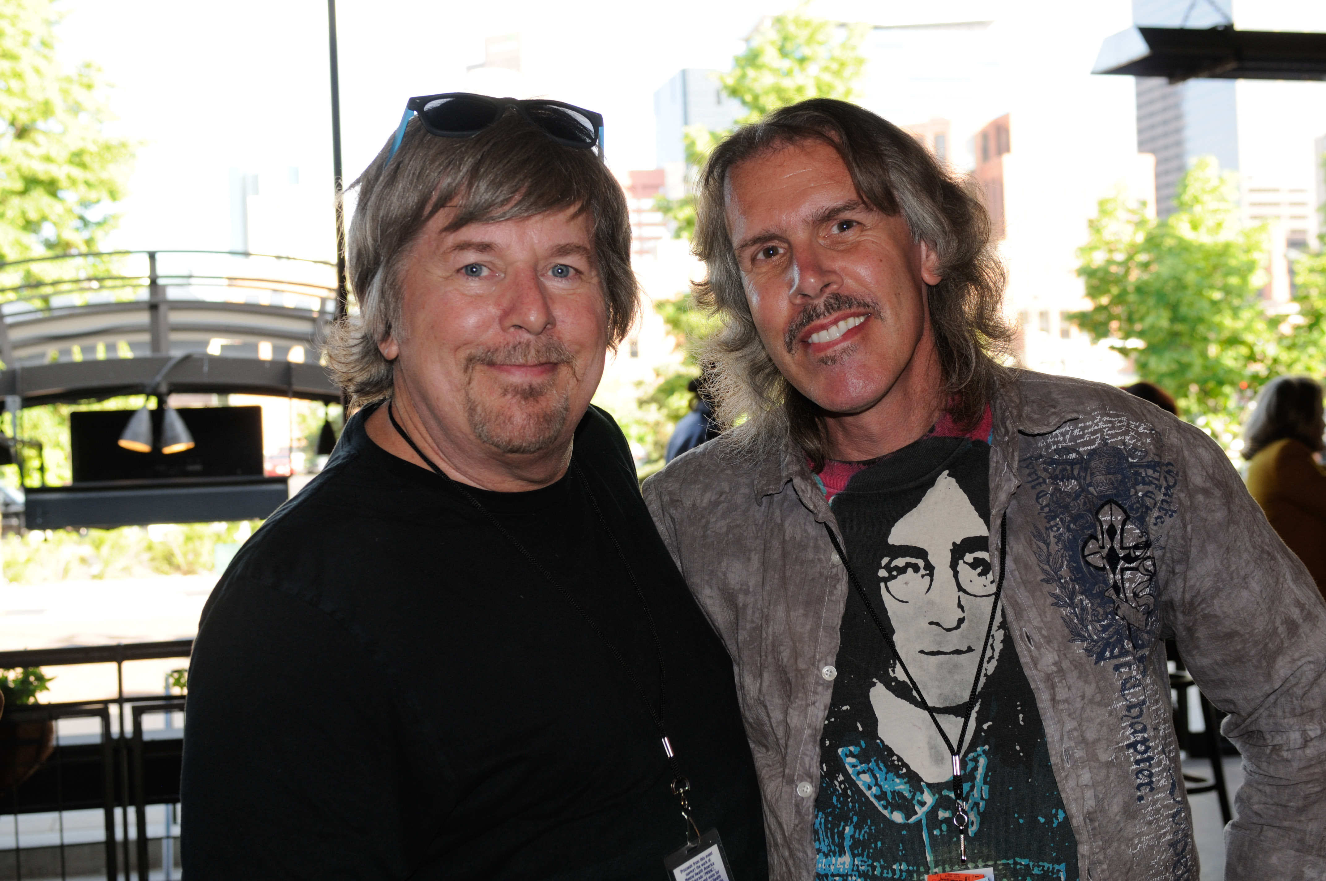 Firefall's Jock Bartley, left, with Al Neff, of 99.5 The Mountain