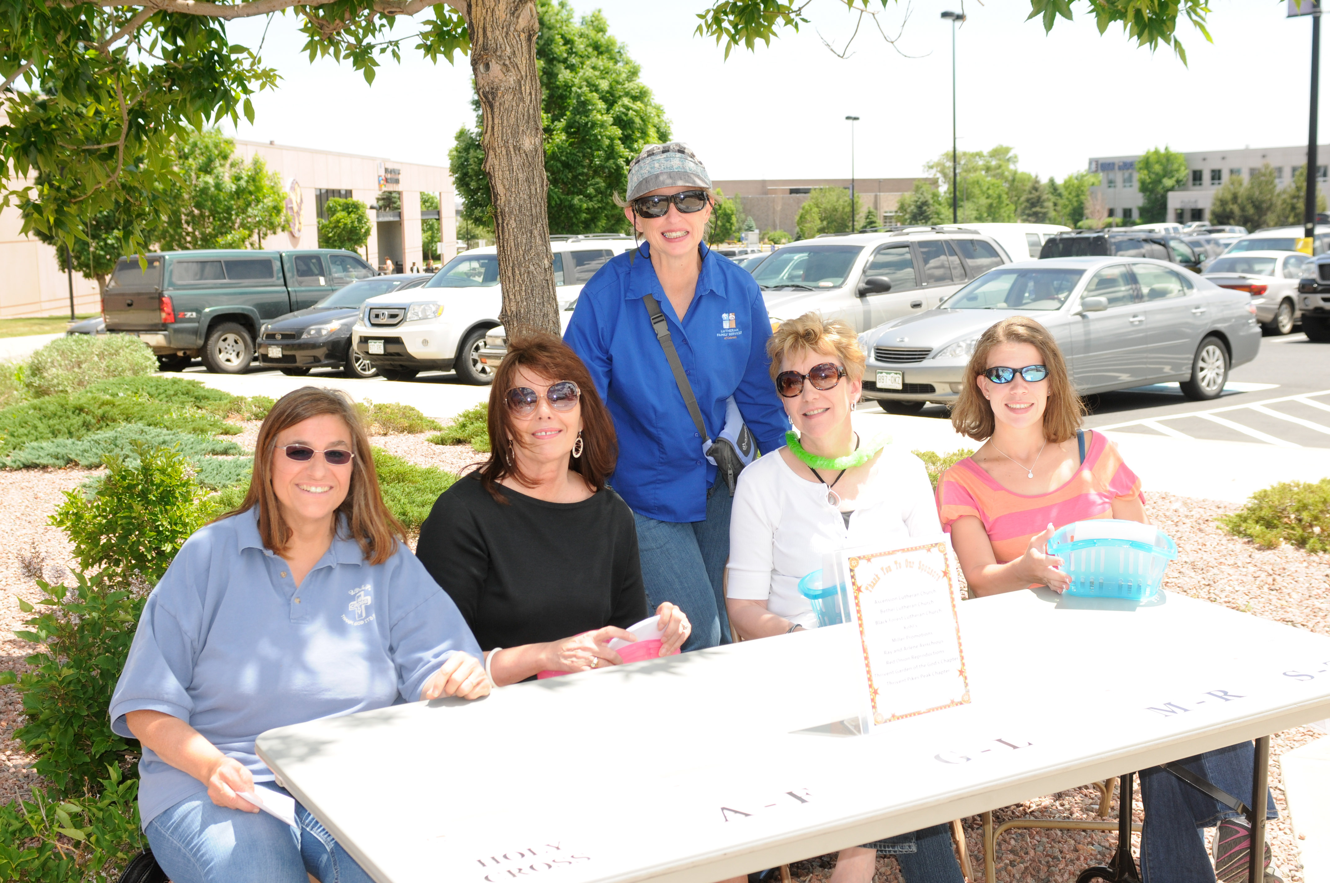 Marcy Serby, left, Lee Munsell, Joyce Neighbors, Teri Swanner and ...
