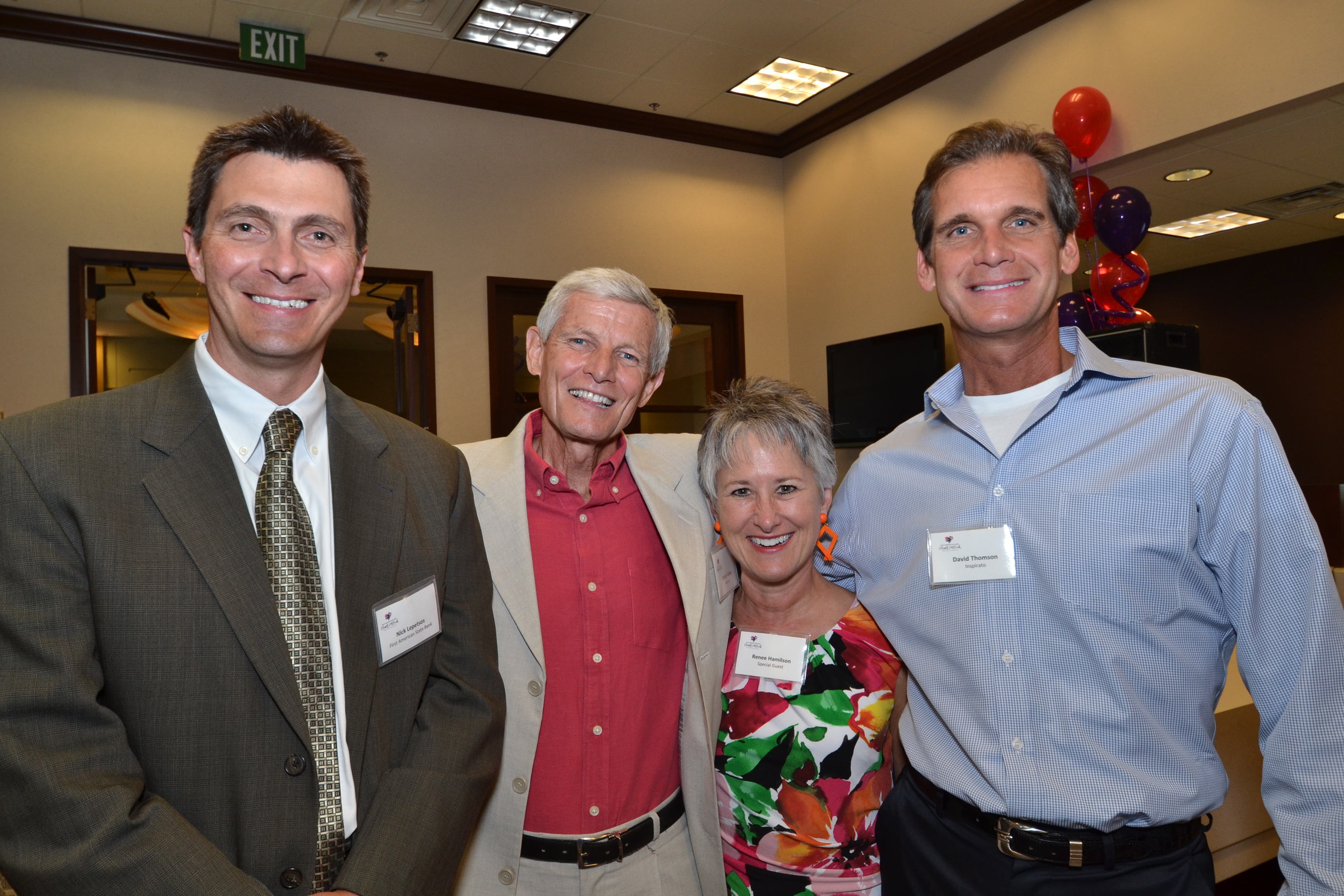 First American State Bank President Nick Lepetsos, Creigh Kelley, Renee ...
