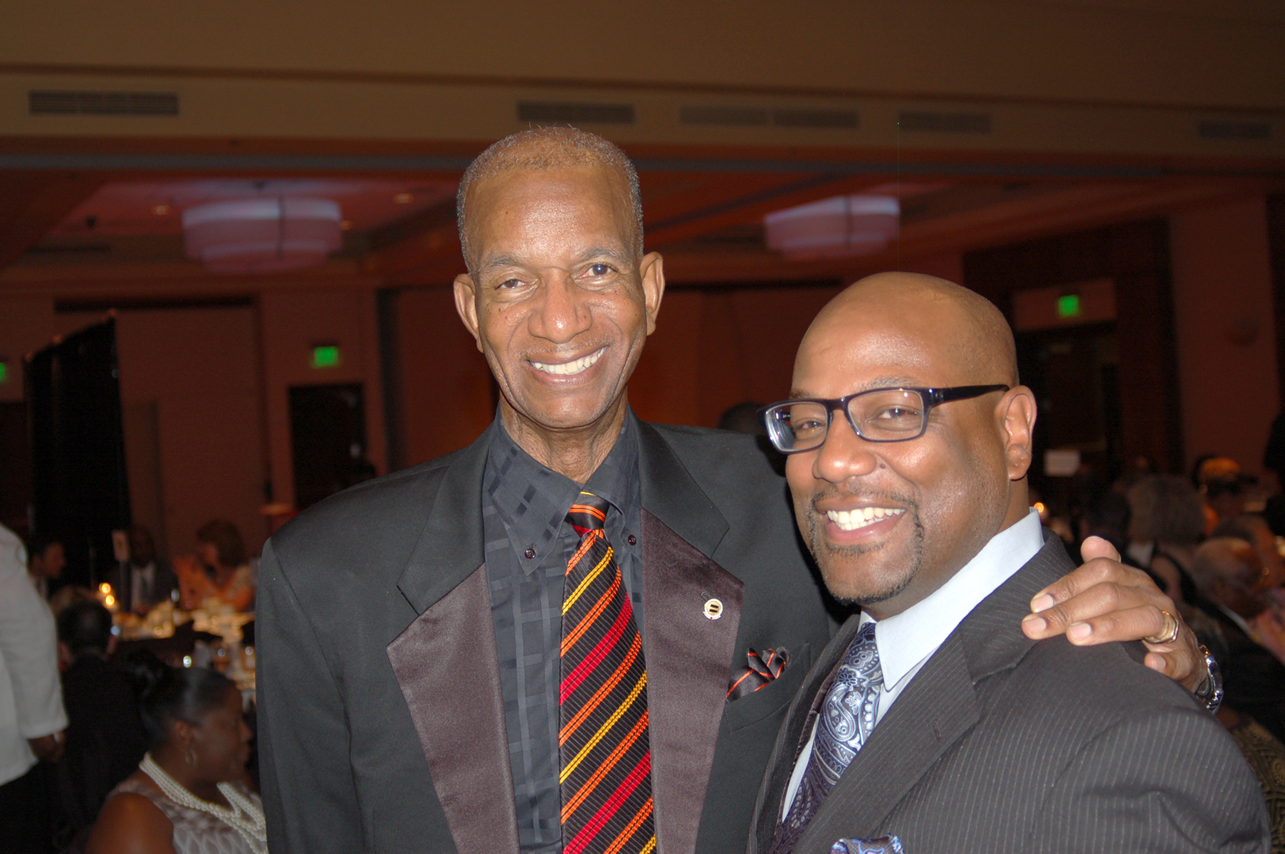 Moses Brewer, left, with Jerome Blackwell