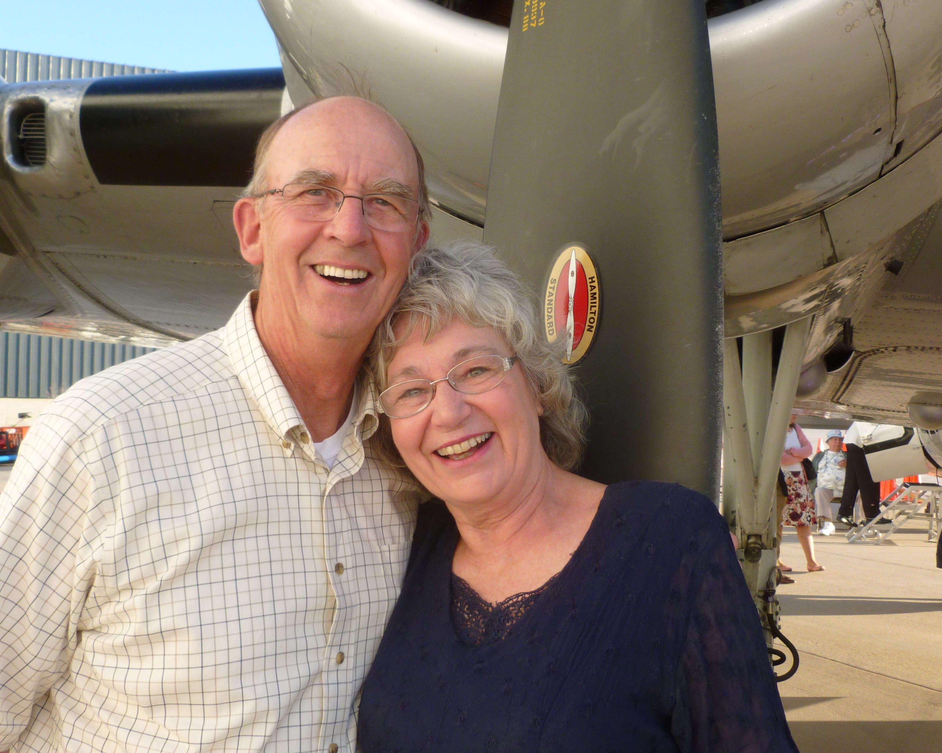 Sally Ronholdt surprised husband Sheldon with a next-day ride on the B-17.