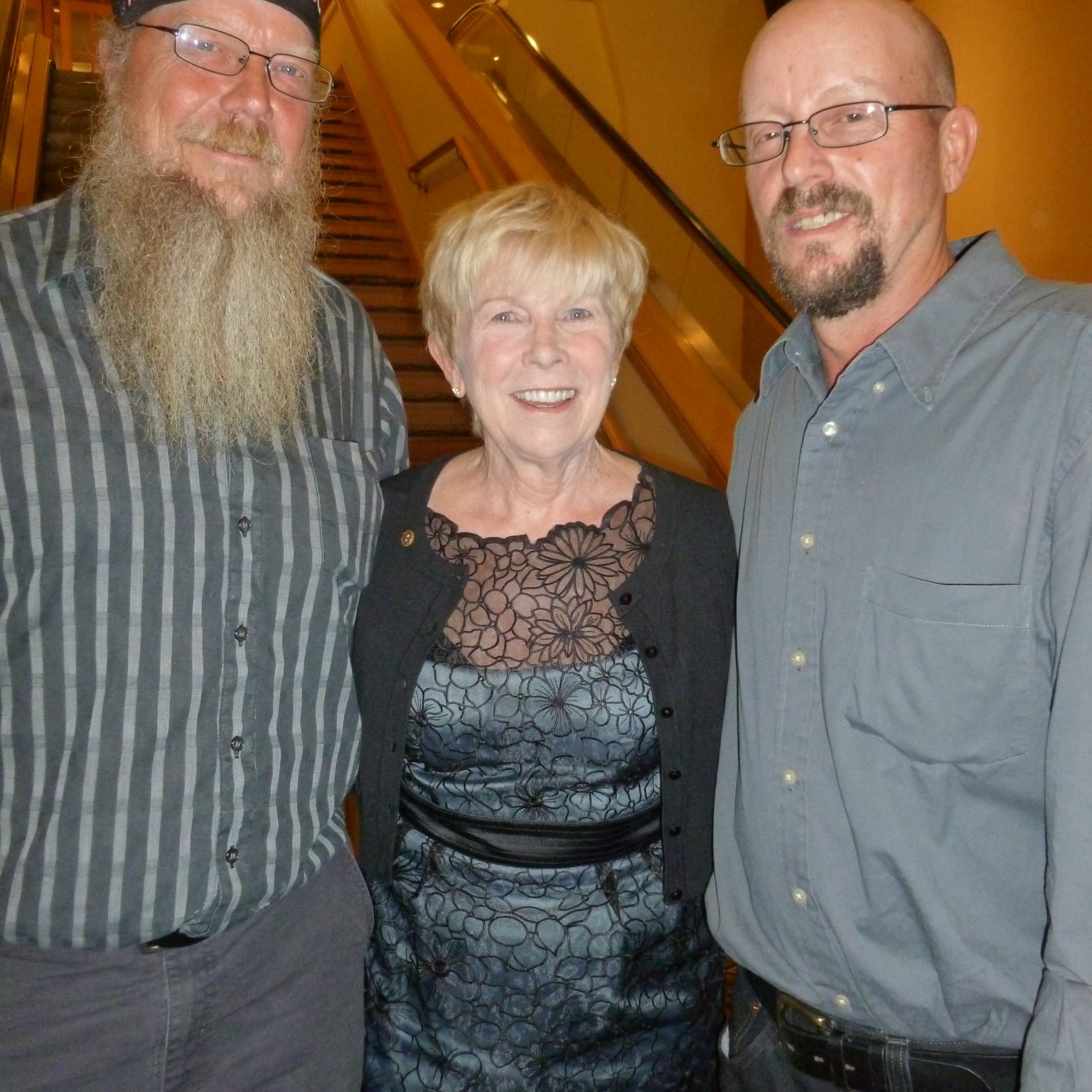 (l to r): David Mitchell, incoming GSWA president Harriet Boyden ...