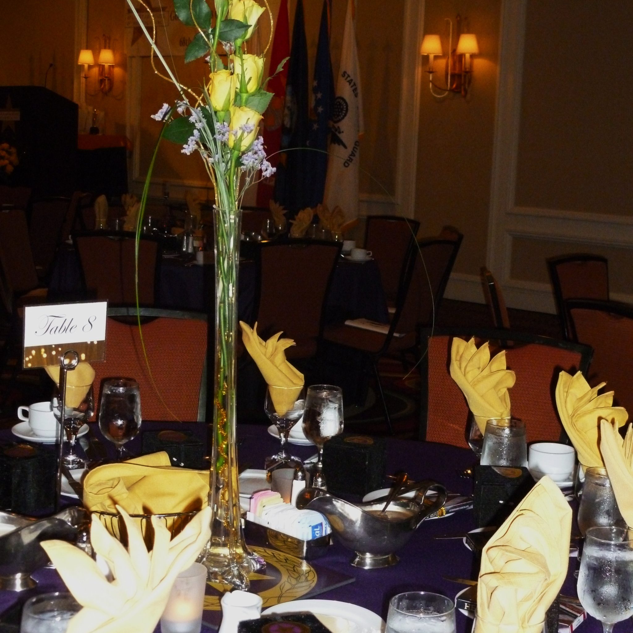 The POW-MIA table setting was part of a tribute during the dinner program.