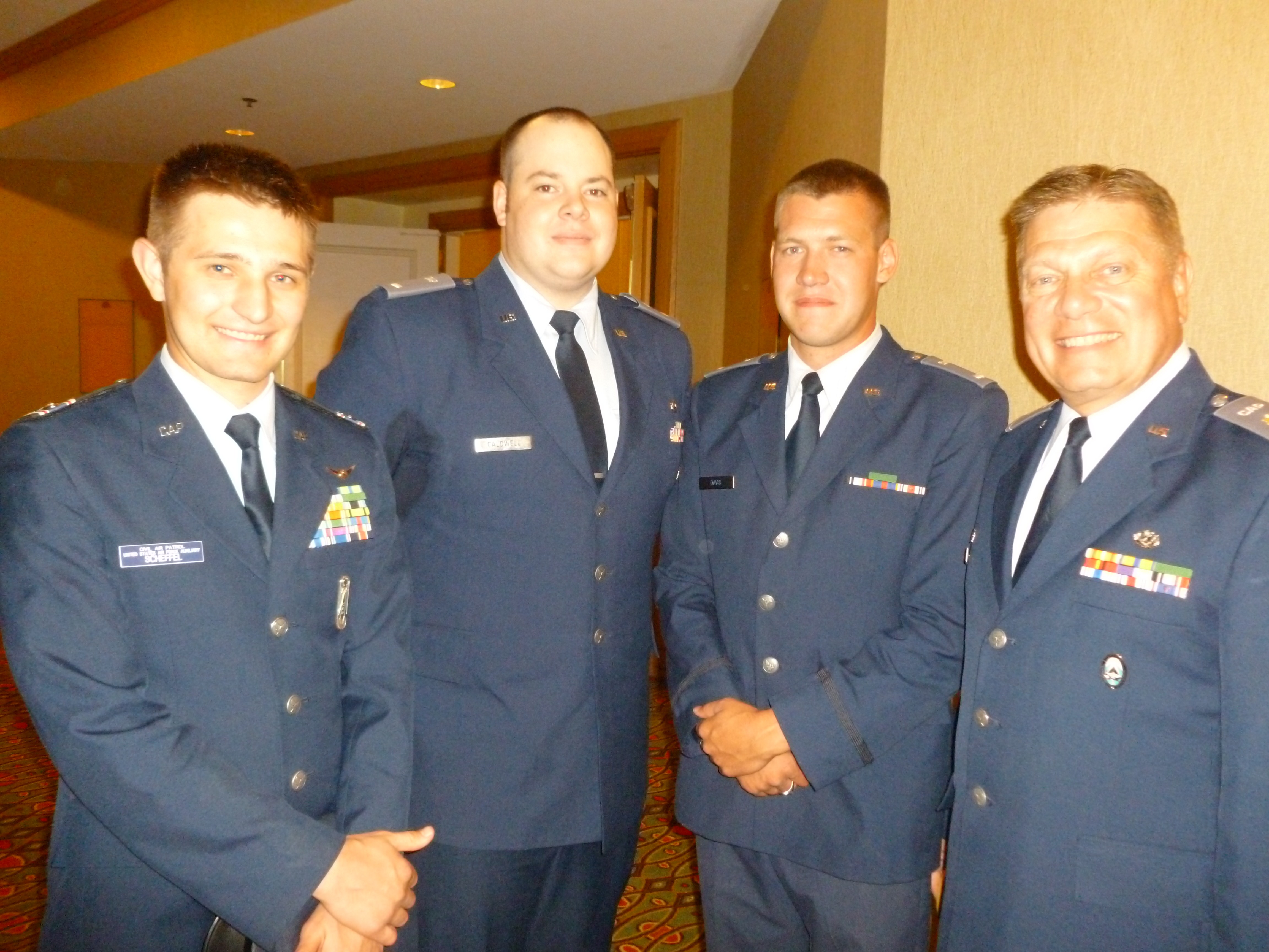 (l to r): Stephen Scheffel, Jeff Caldwell, Nathan Davis and Maj. Tom ...