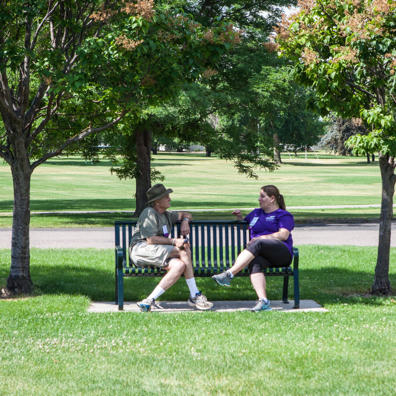 Brian Shamas and Debbie Whaley relax on their blankets, sponsored by IQ ...