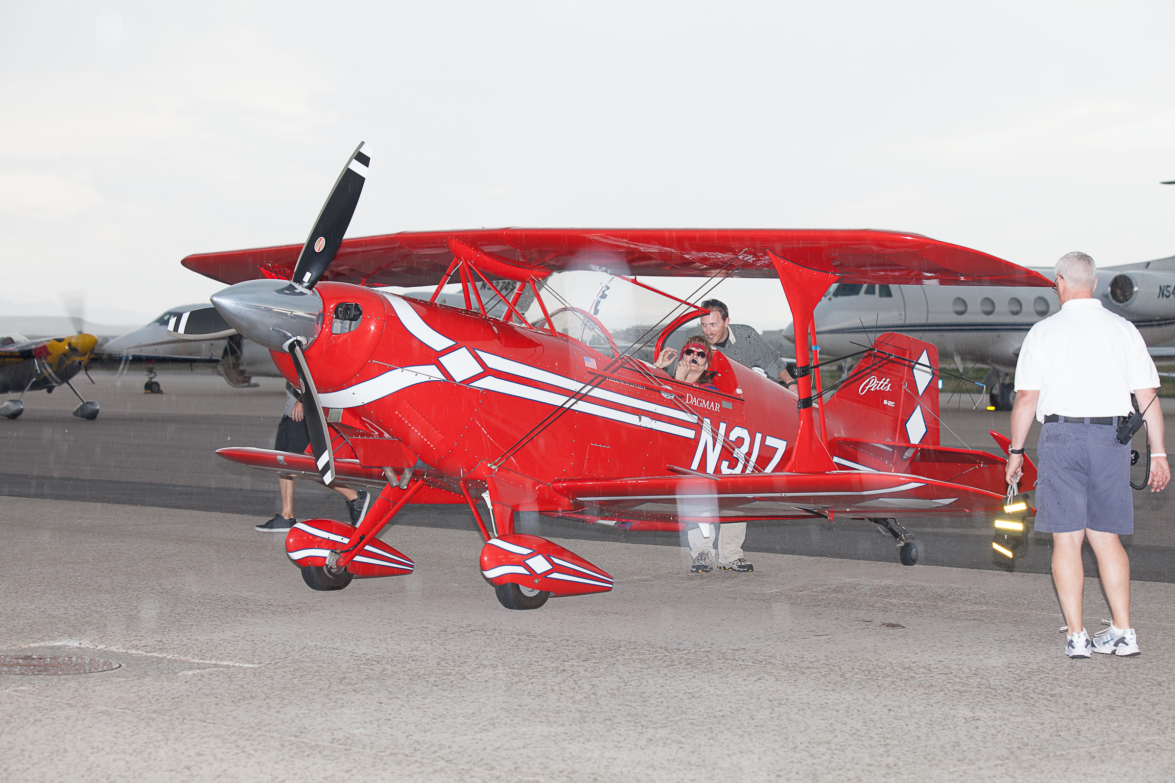 Dagmar Kress in her Pitts S2C following her incredible flight