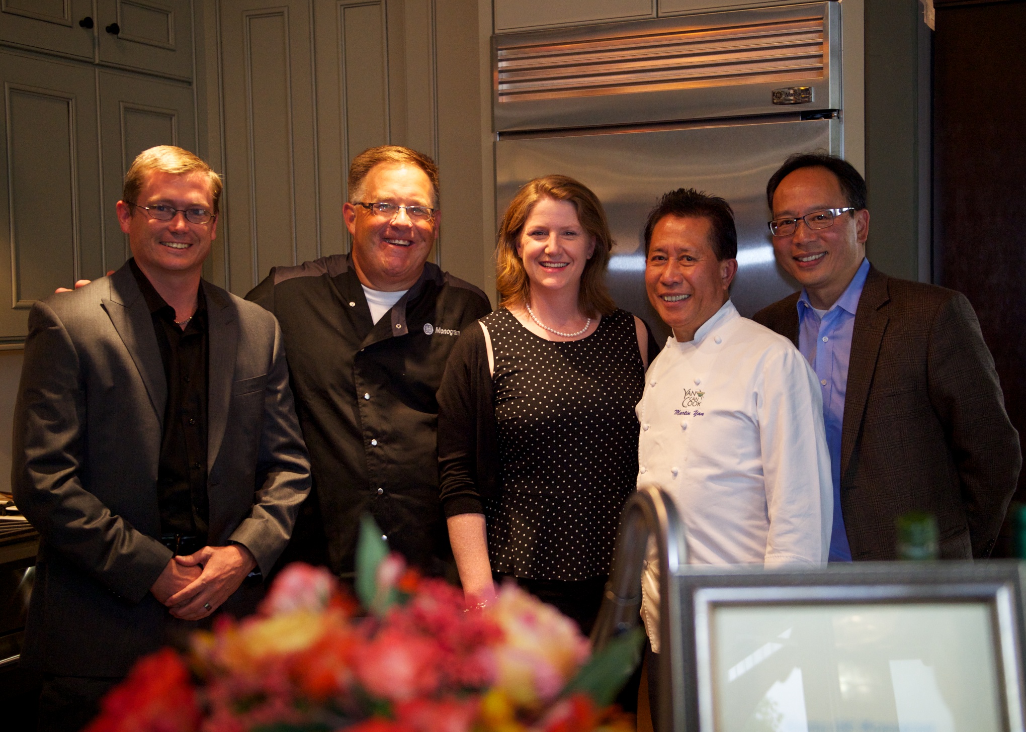 Scott Sterrett, left, and Brad Morris, Cindy Hellgren, Chef Martin Yan ...