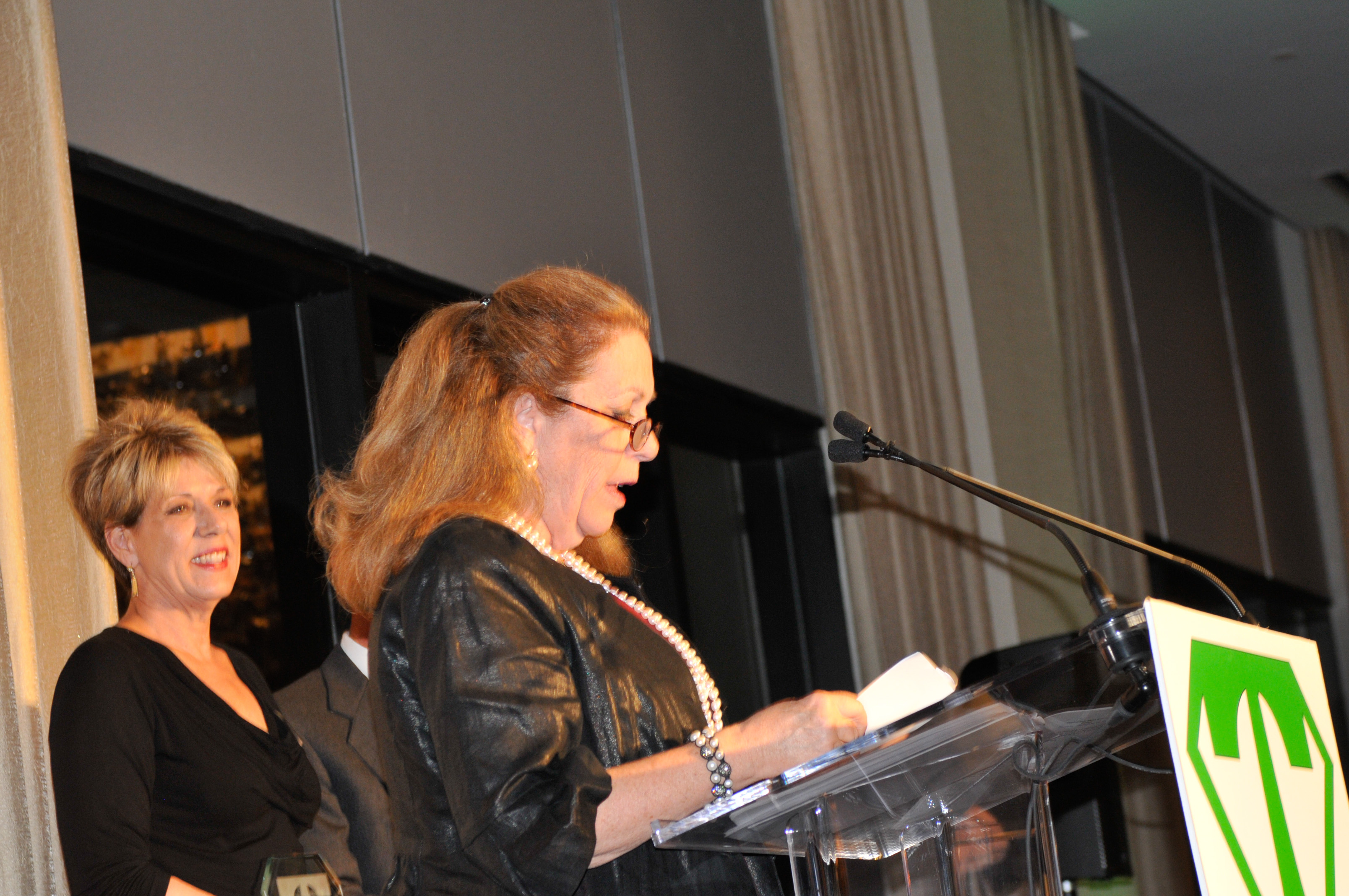 Marsha Alpert accepts the award on behalf of Adam Leventhal