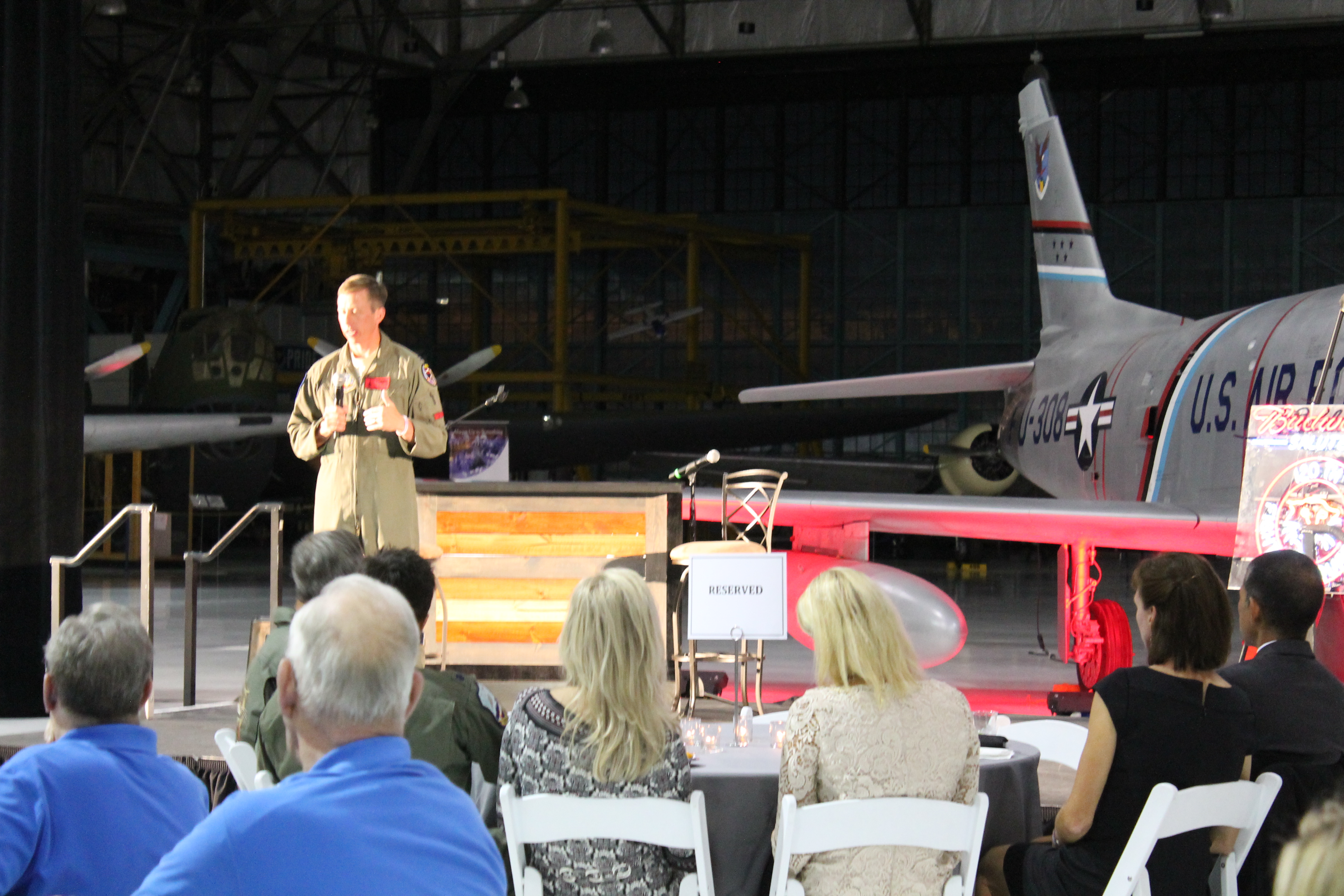 Joshua Burger talks to the audience