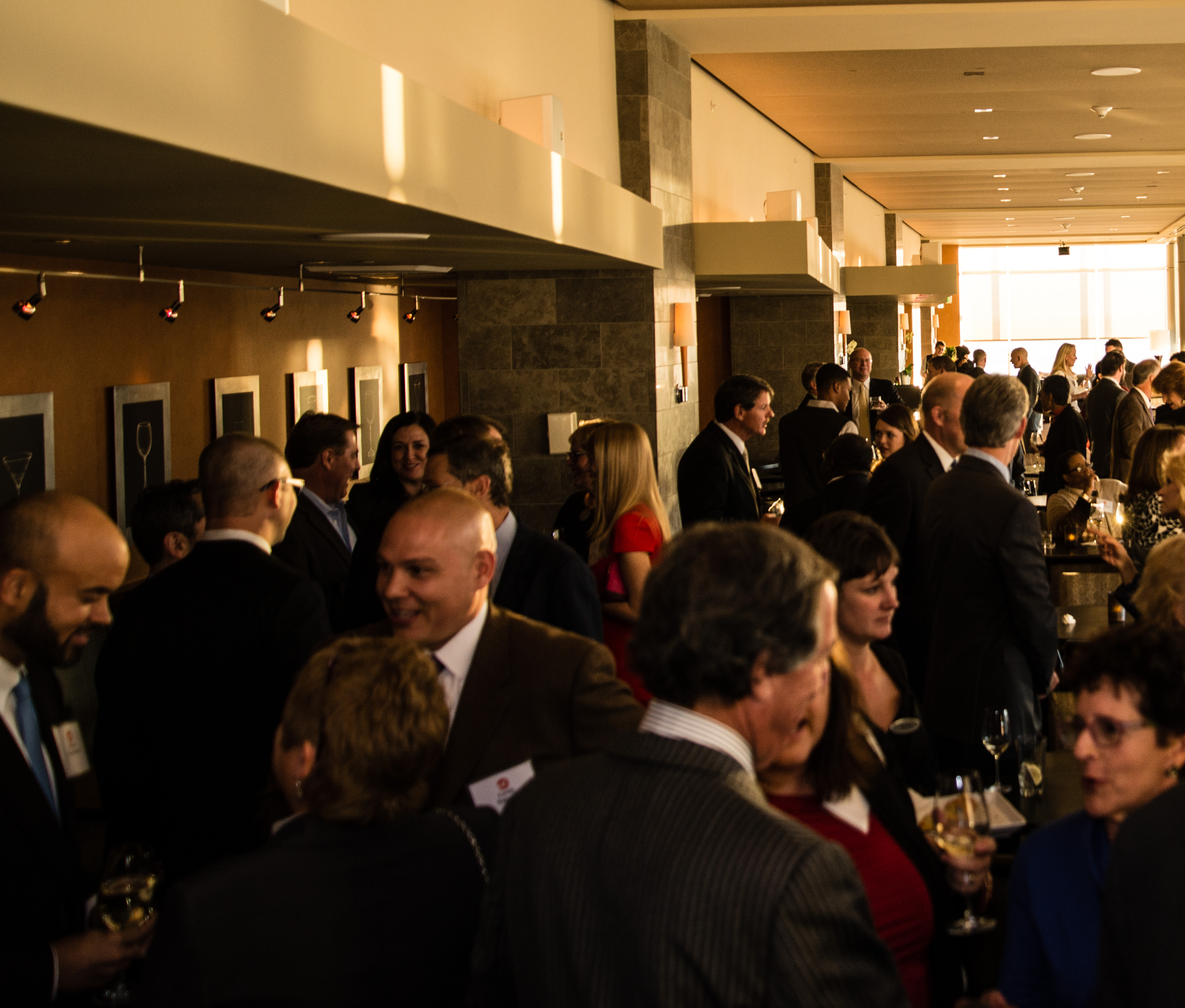 Guests mingle in the Peaks Lounge during the Ed Gala VIP reception