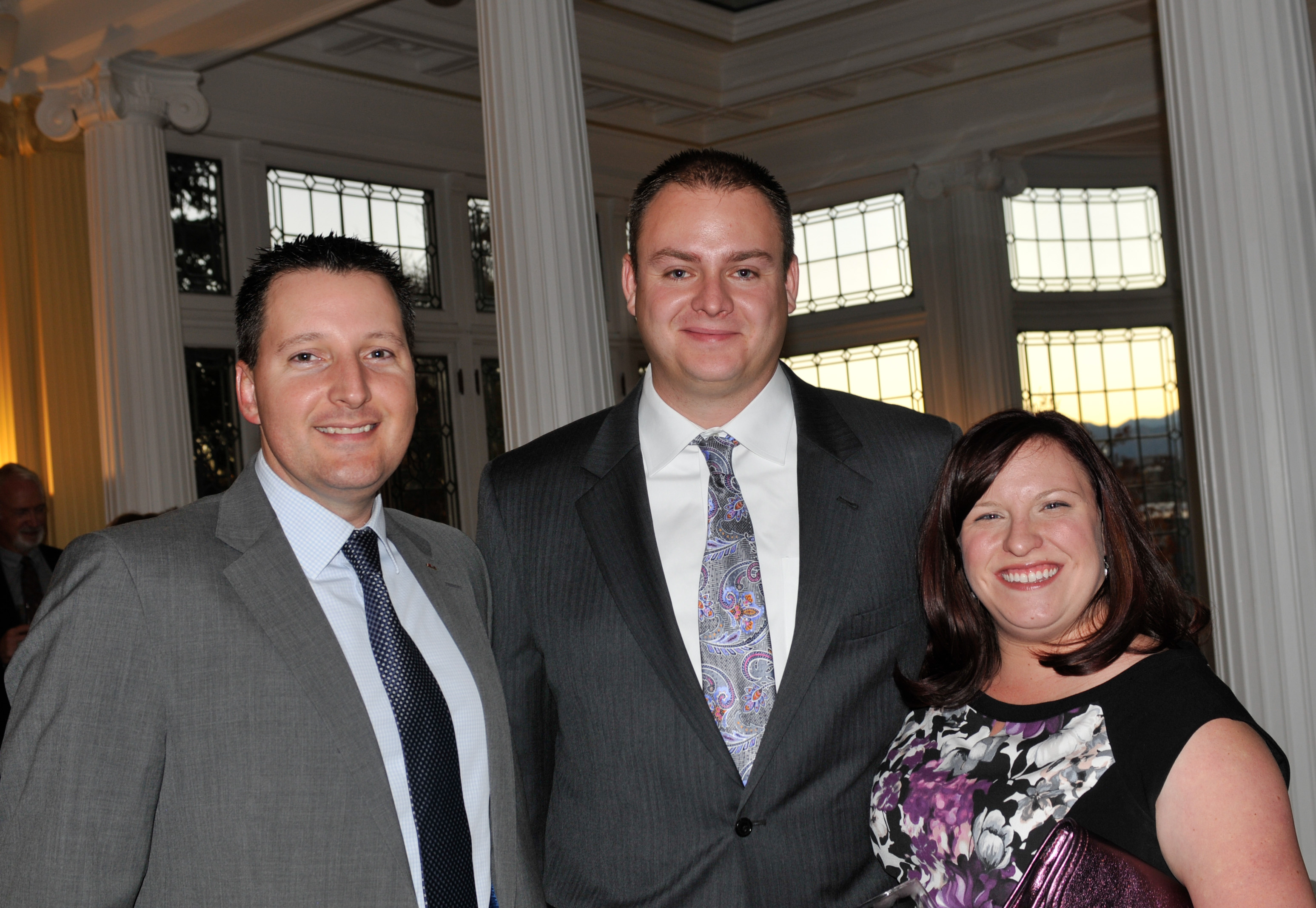 Benjamin Lyng, left, Daniel and Erin Dilley