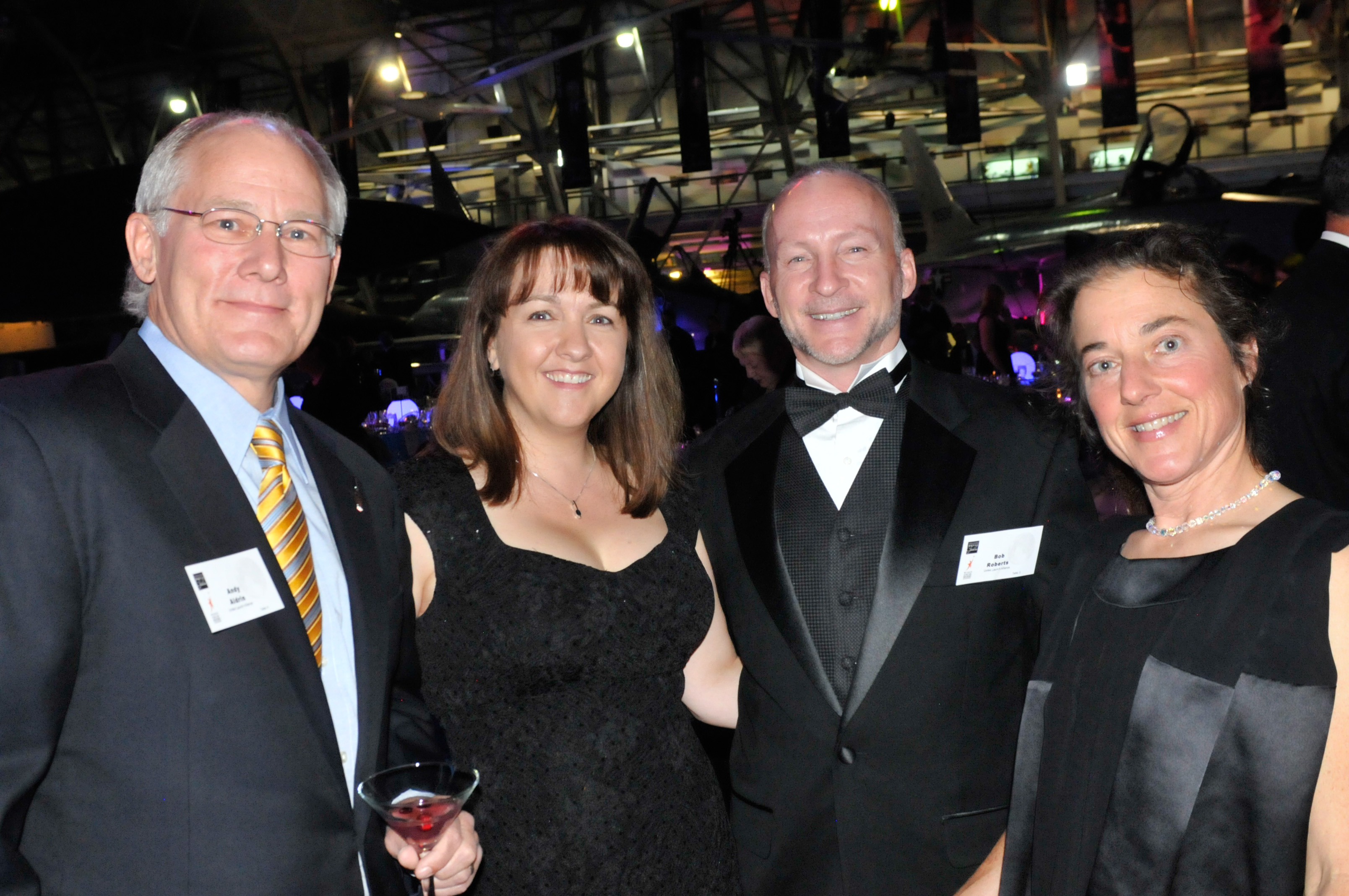 Andy Aldrin, left, Lorna and Bob Roberts, Maureen Aldrin
