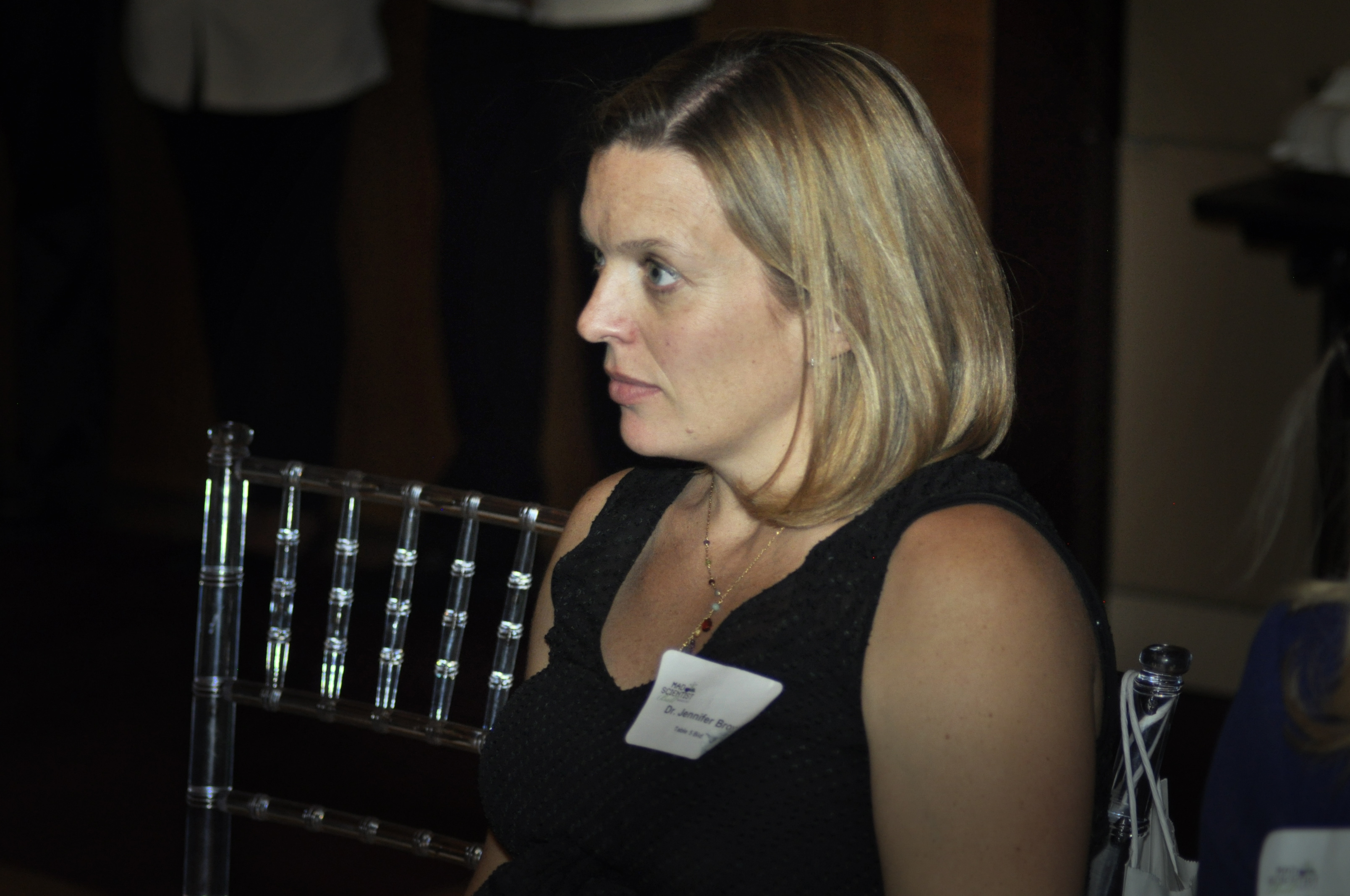 Dr. Jennifer Brown listens to speakers