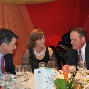 Caroline and John Avey with Michael Hiller