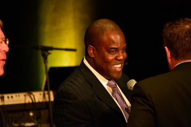 Reggie Rivers kicks off dinner.