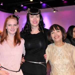 Deb Lloyd, left, Allison Lloyd and Goodwill's Kristen Blessman