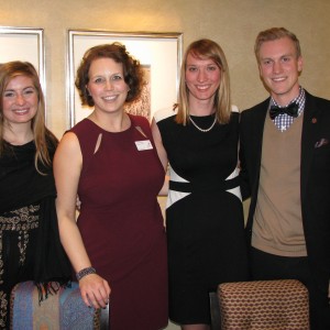 Musicians Myroslava Bartels, left, and Marsha Holmes relax before the event