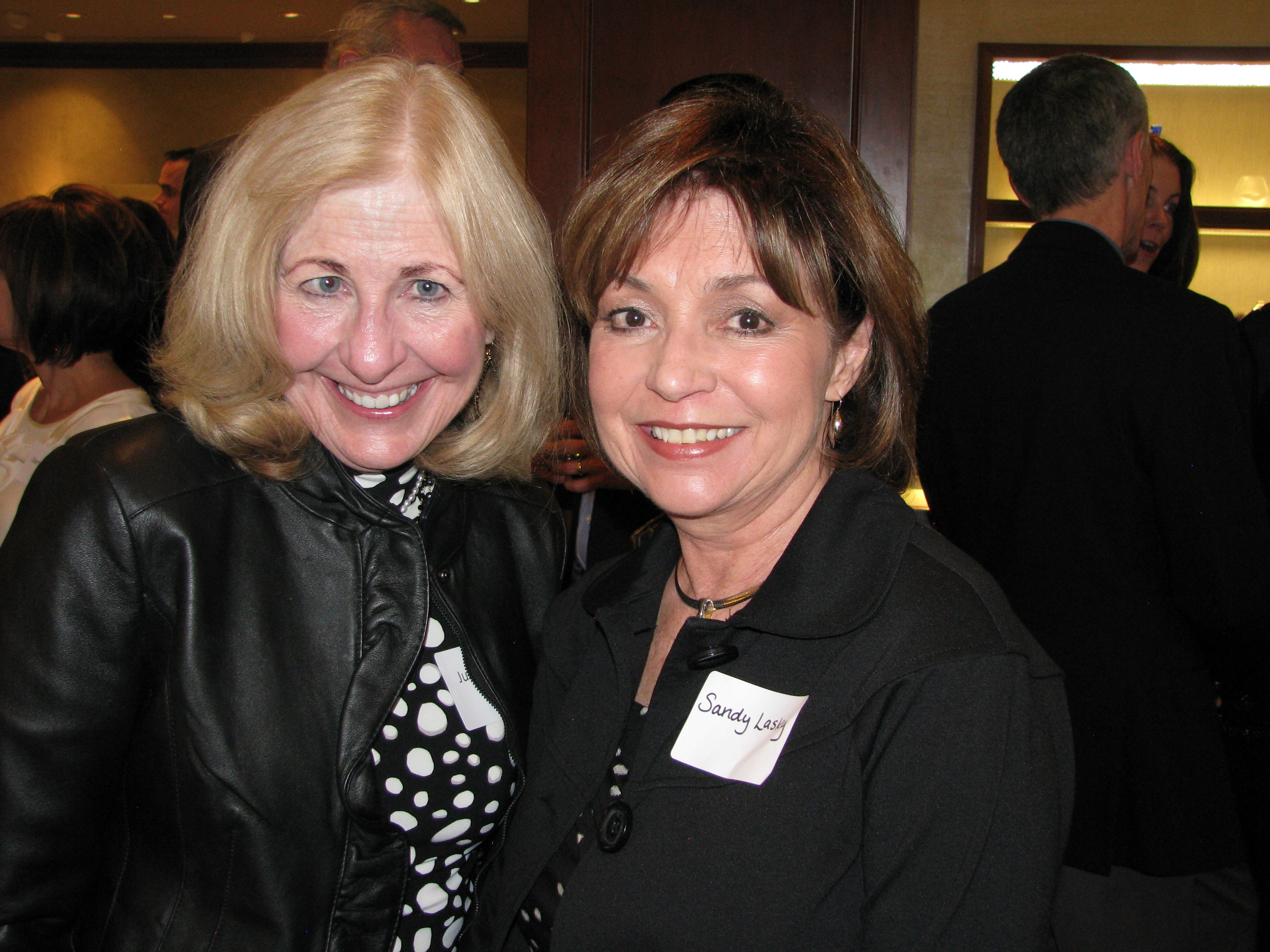 Julie Lucas, left, shares a moment with Sandy Lasky