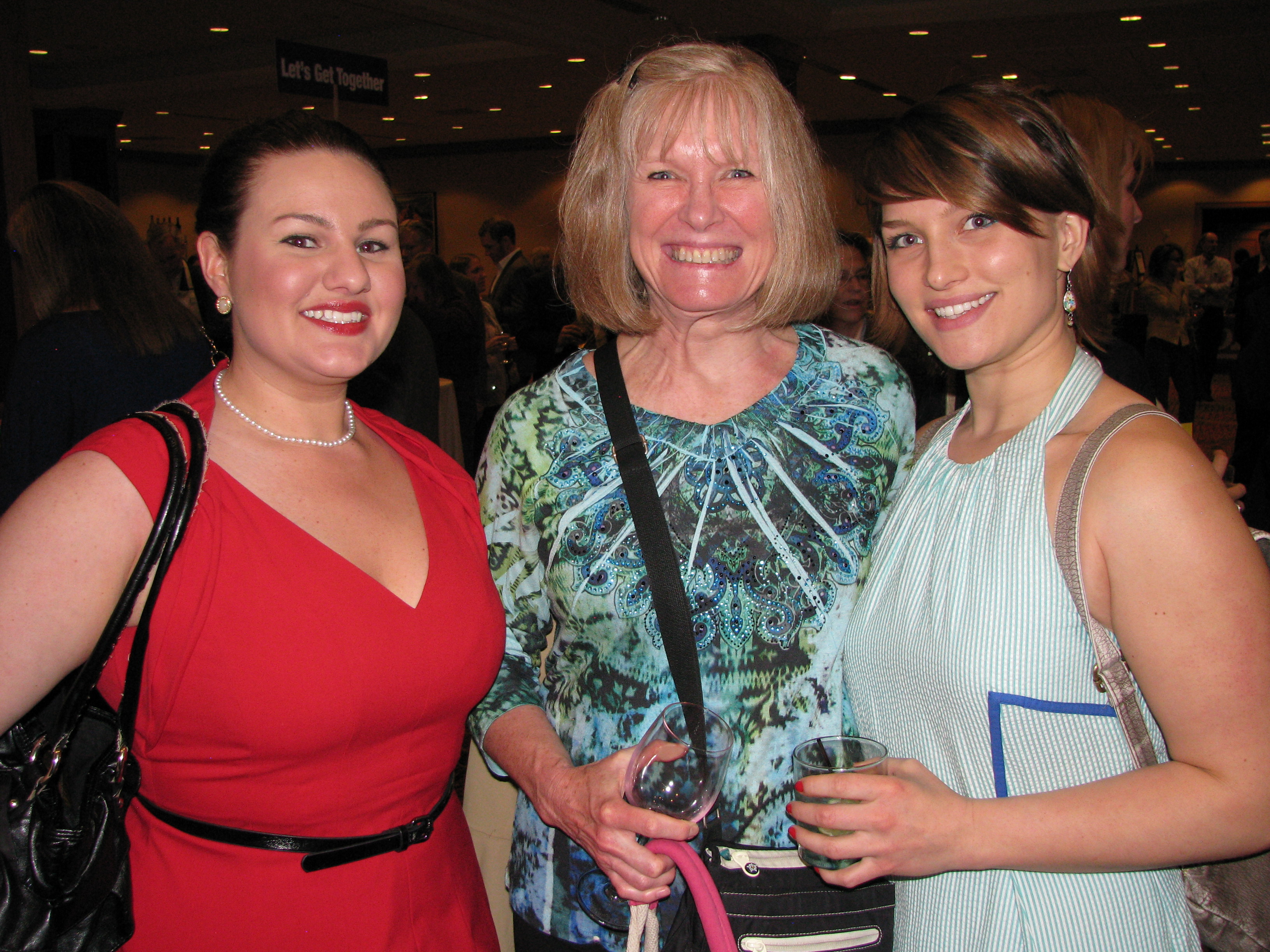 Megan Courtney, left, with Janet Bevan and Allie Characky