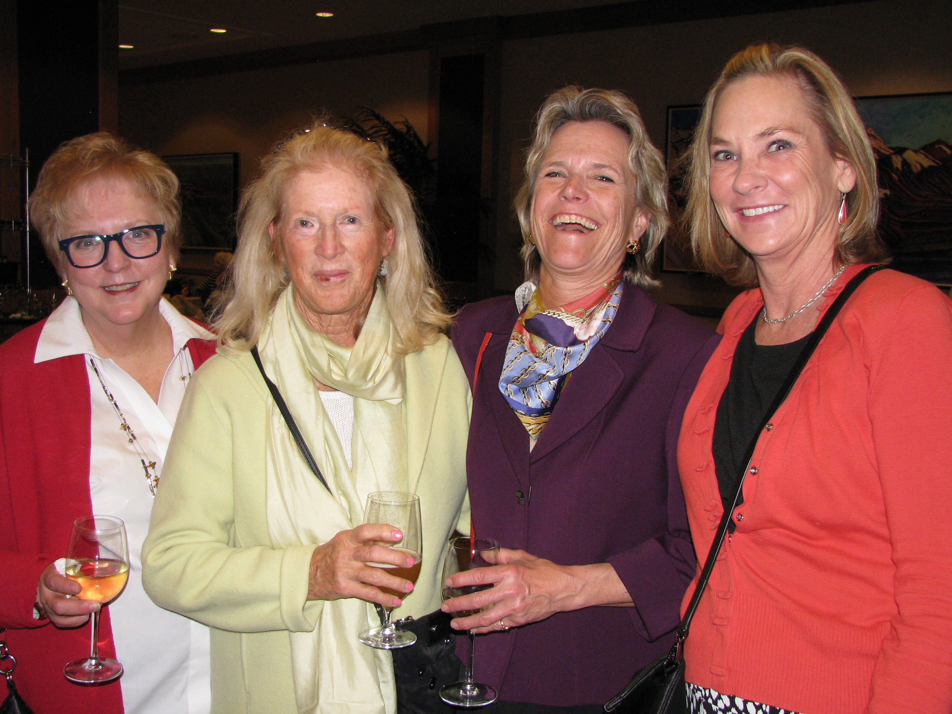 Carol Hayes, left, shares a laugh with Bindy Nields, Mary Spaulding and ...