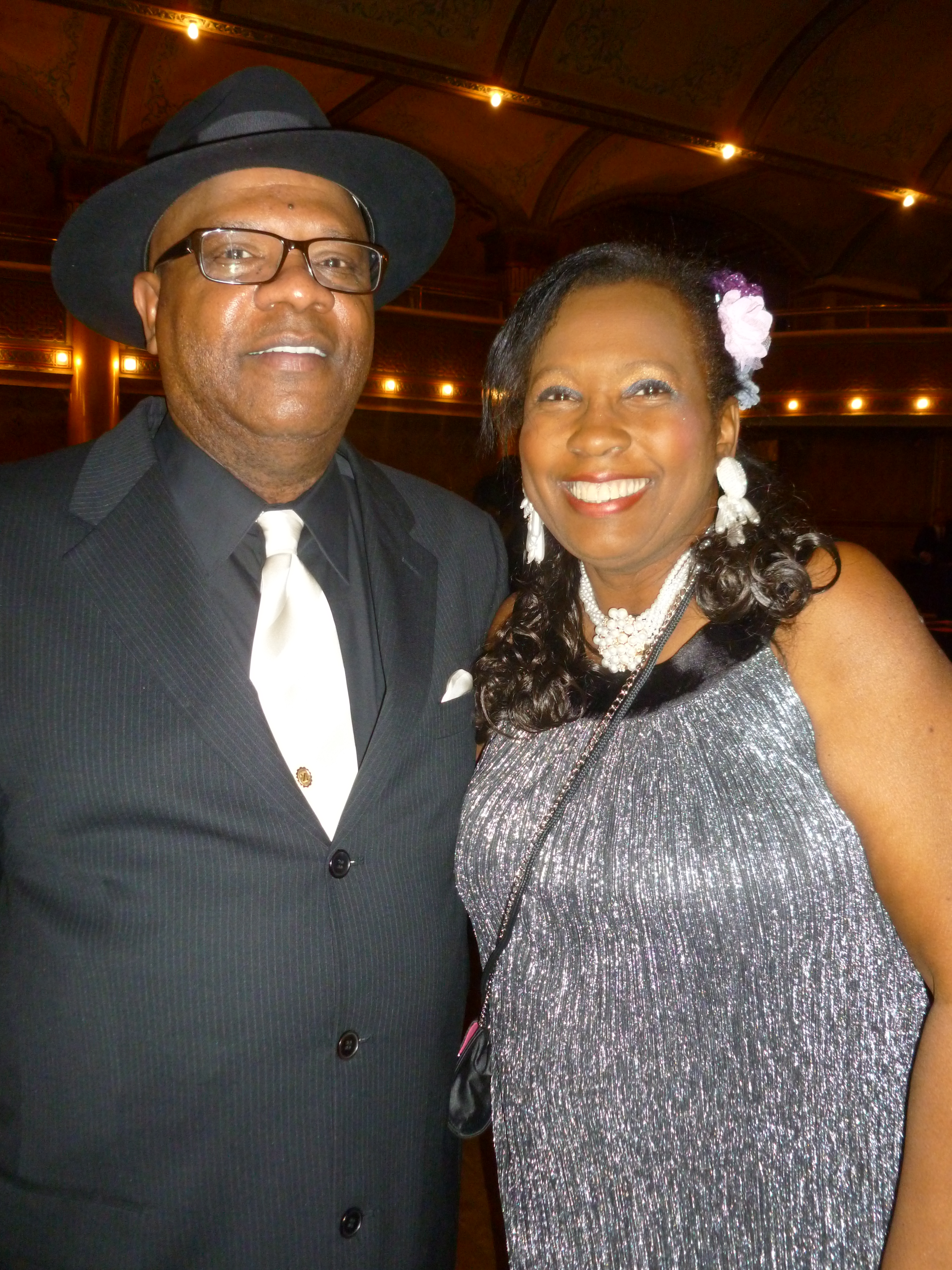 Gerie Grimes with Sgt. Alonzo Butler, accepting an Outstanding Service ...