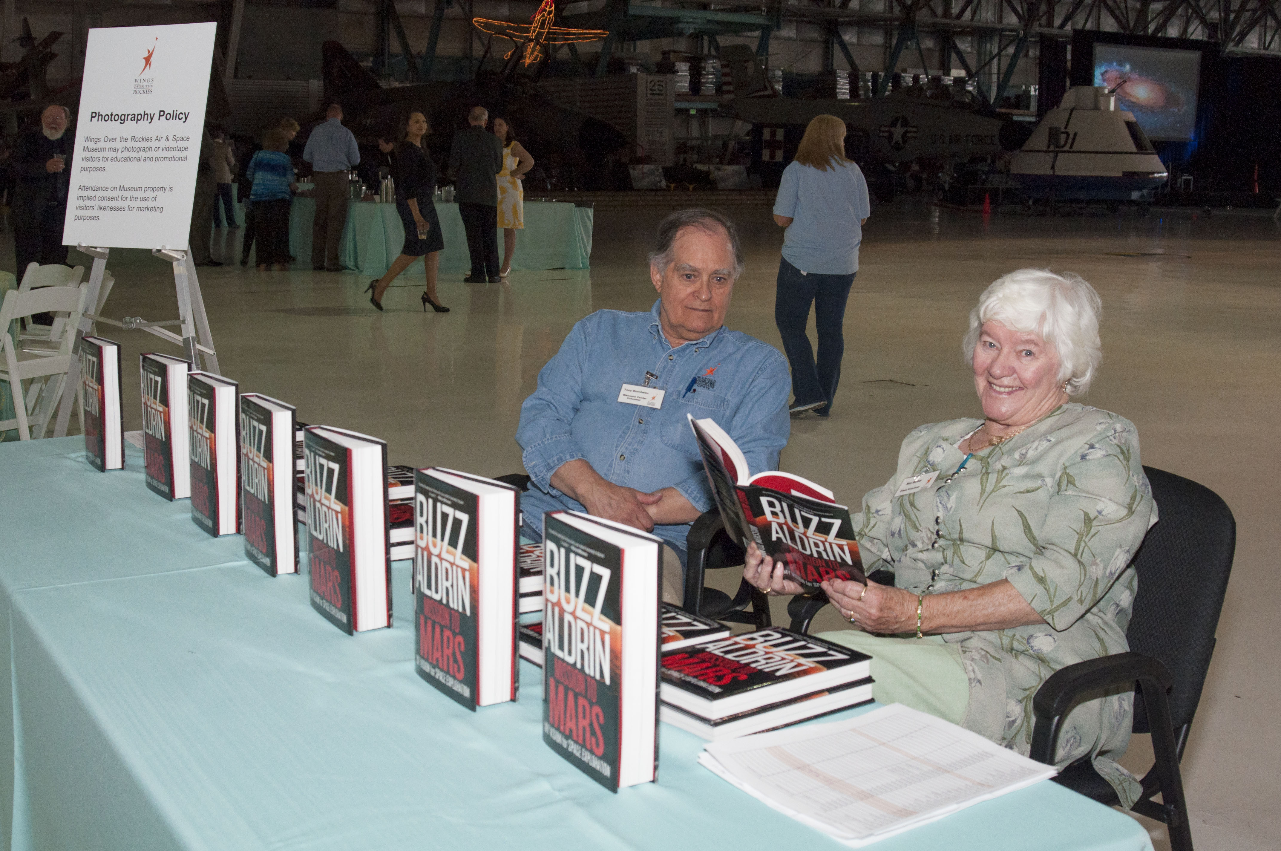 Tony Bornheim and Max Barber at sales table