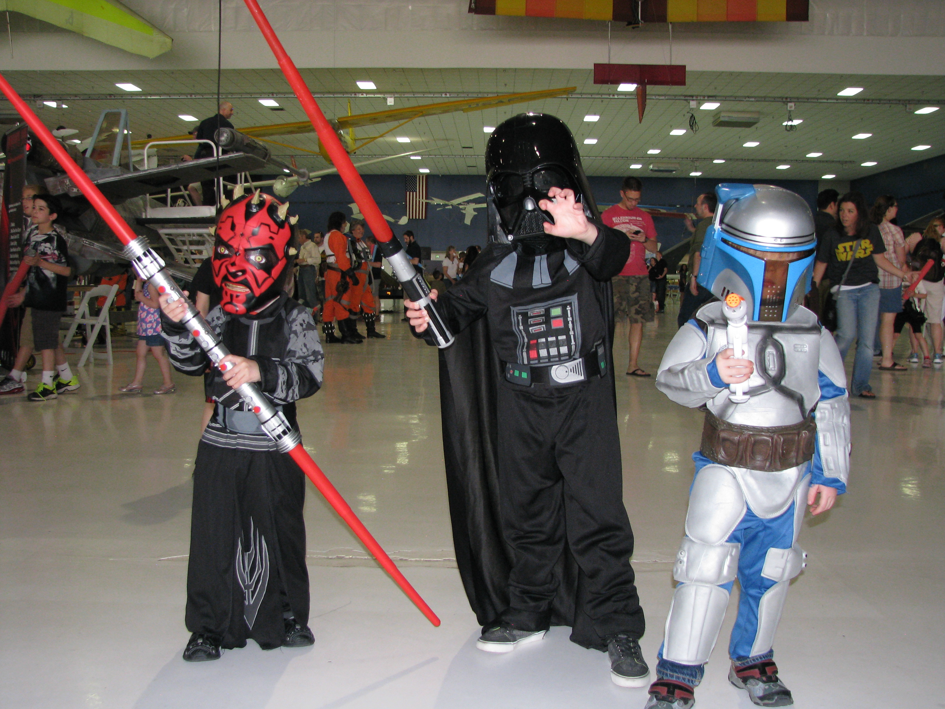 Young Jedis at 3 and 5 years old