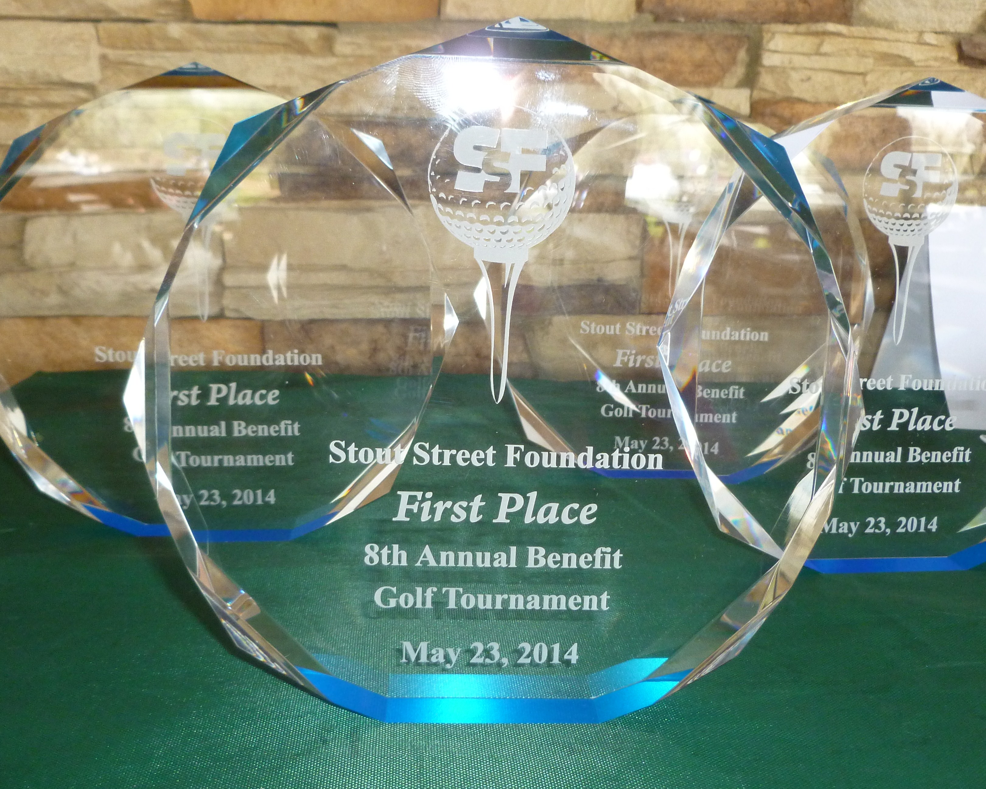 The coveted 2014 SSF Golf Tournament first-place trophies