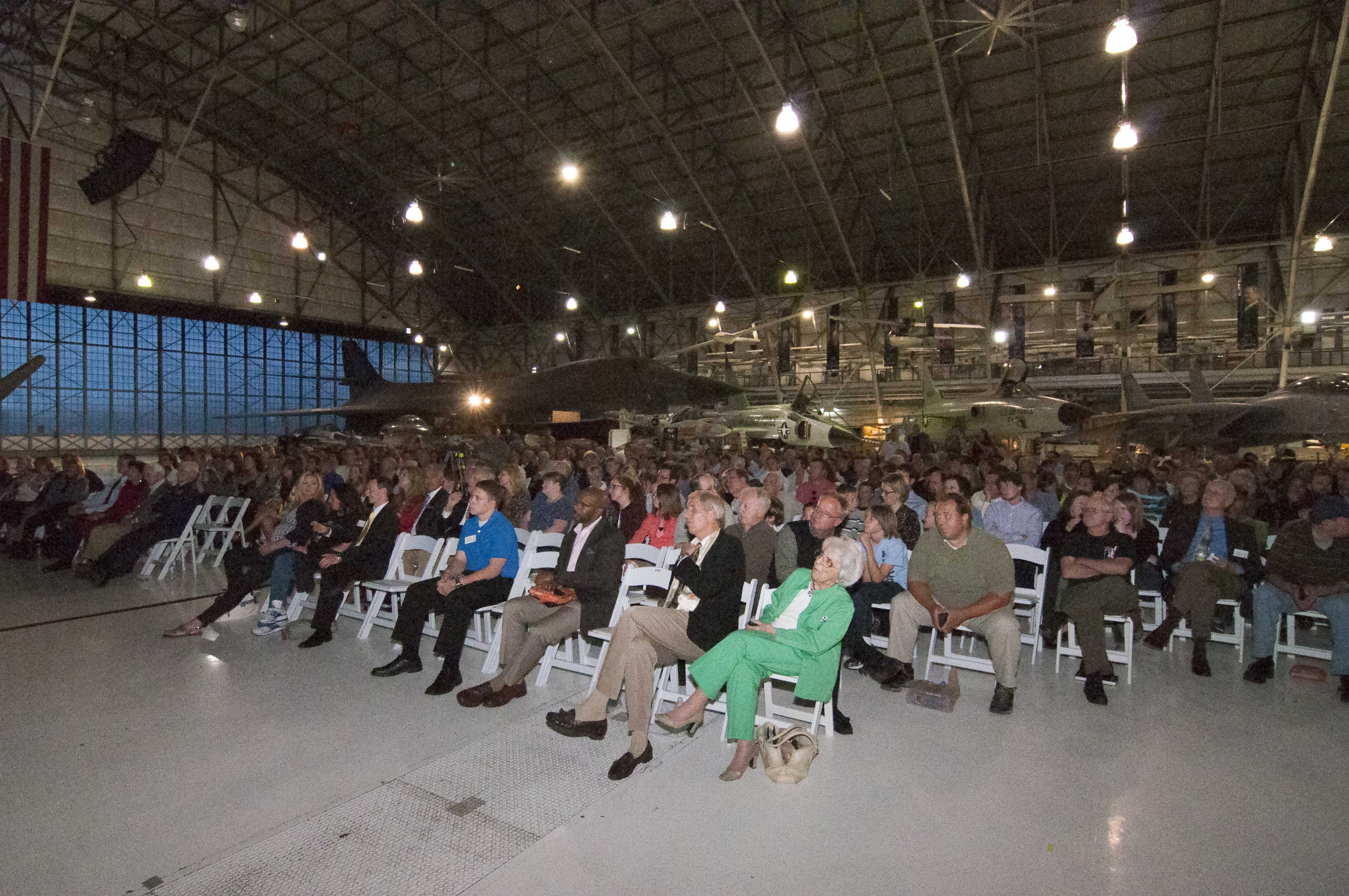 Guests listened to Buzz and Andy Aldrin and Co-Author Leonard David