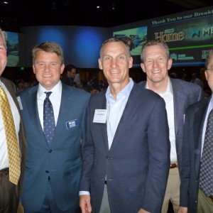 (l to r) Mark Thompson, board president David Honeyfield, Tim Green and ...
