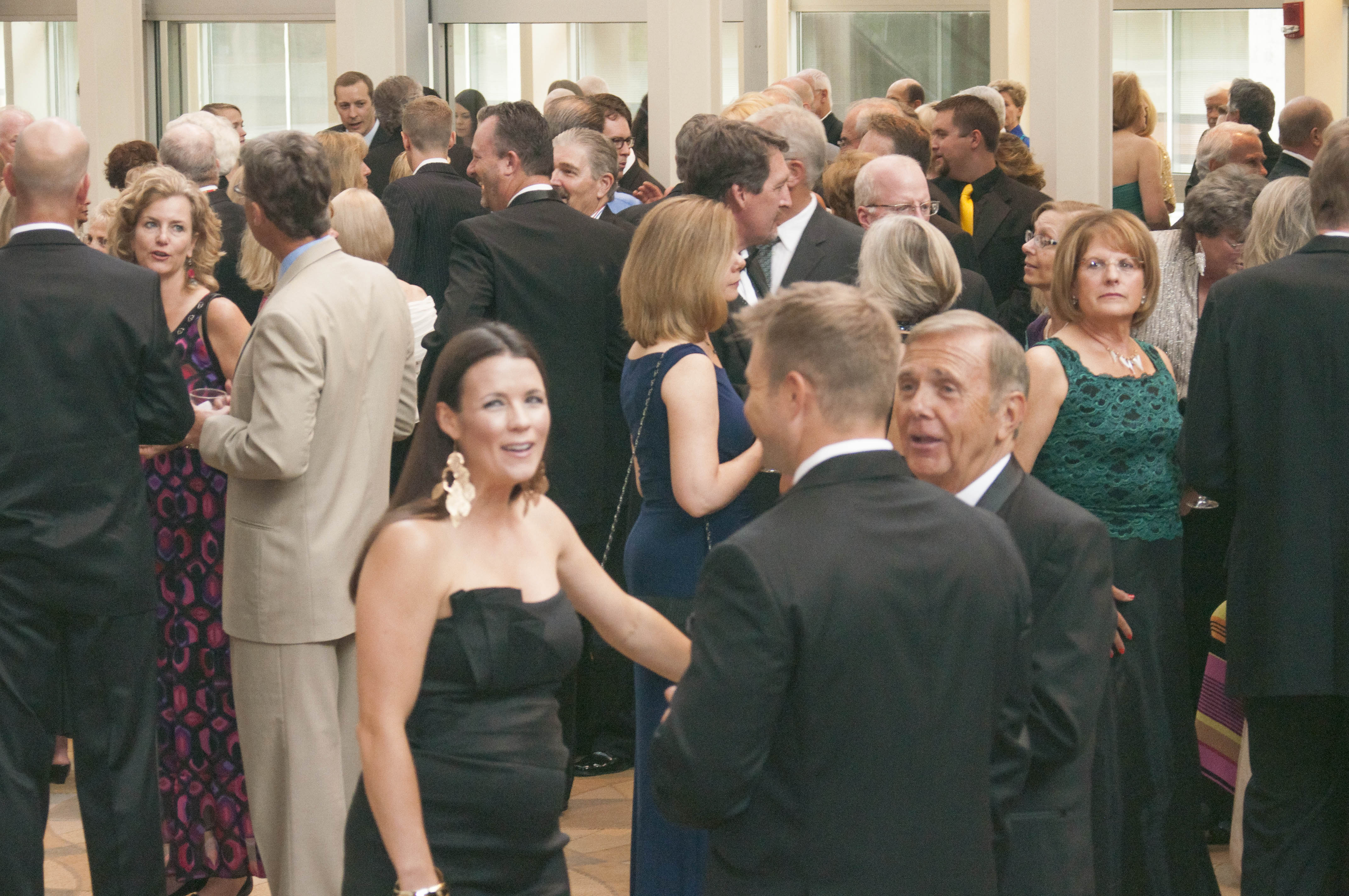 Reception guests prepare for the music