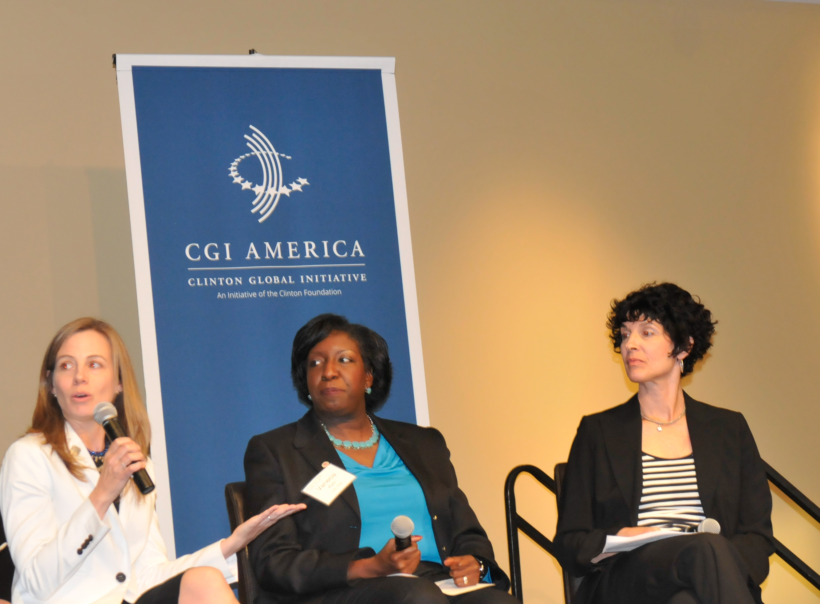 Margaret Coady, left, Vanecia Kerr and Gail Gershon talk about ...