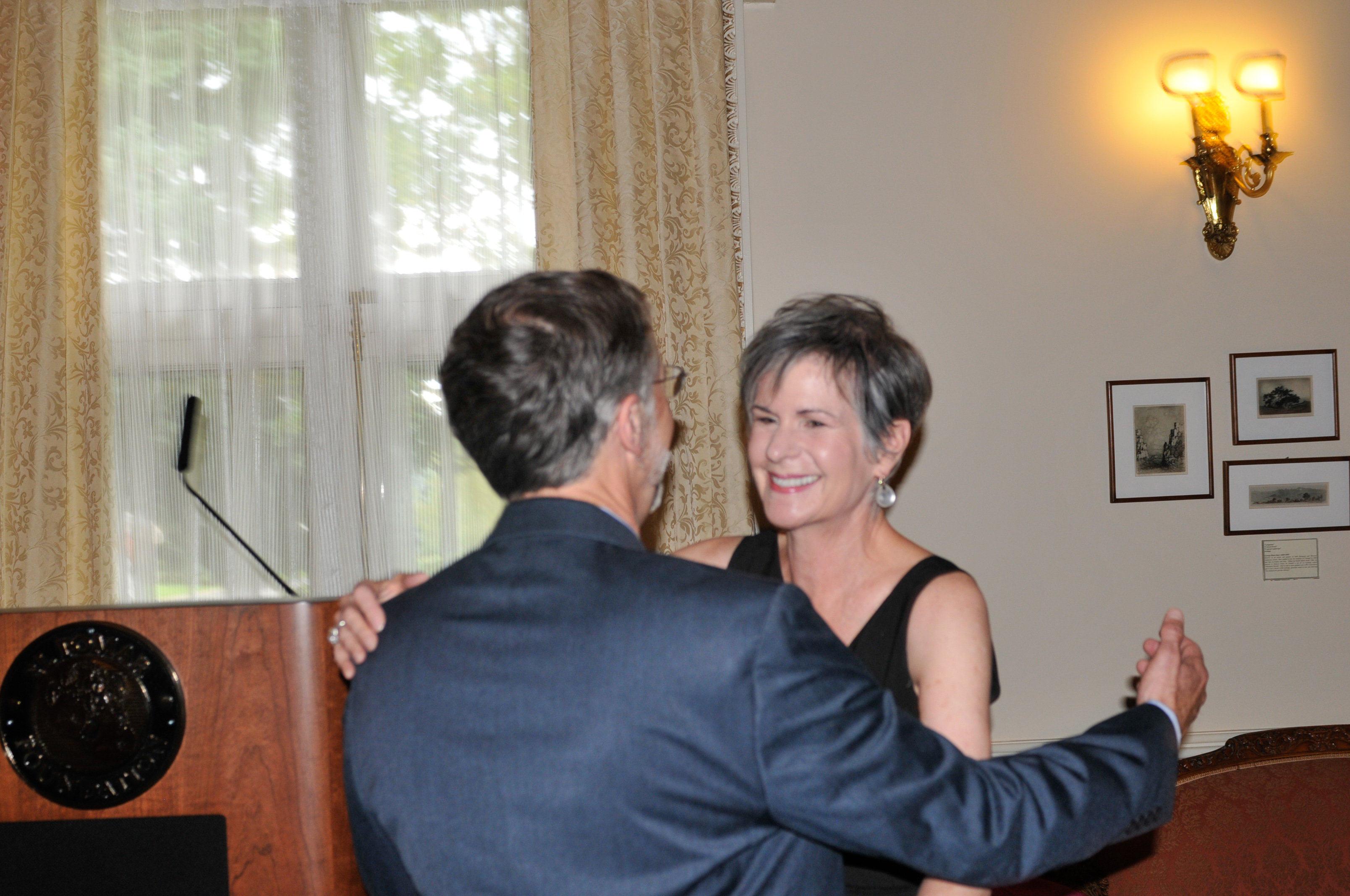 National CASA Assn CEO Michael Piraino is welcomed by Trudy Strewler Hodges