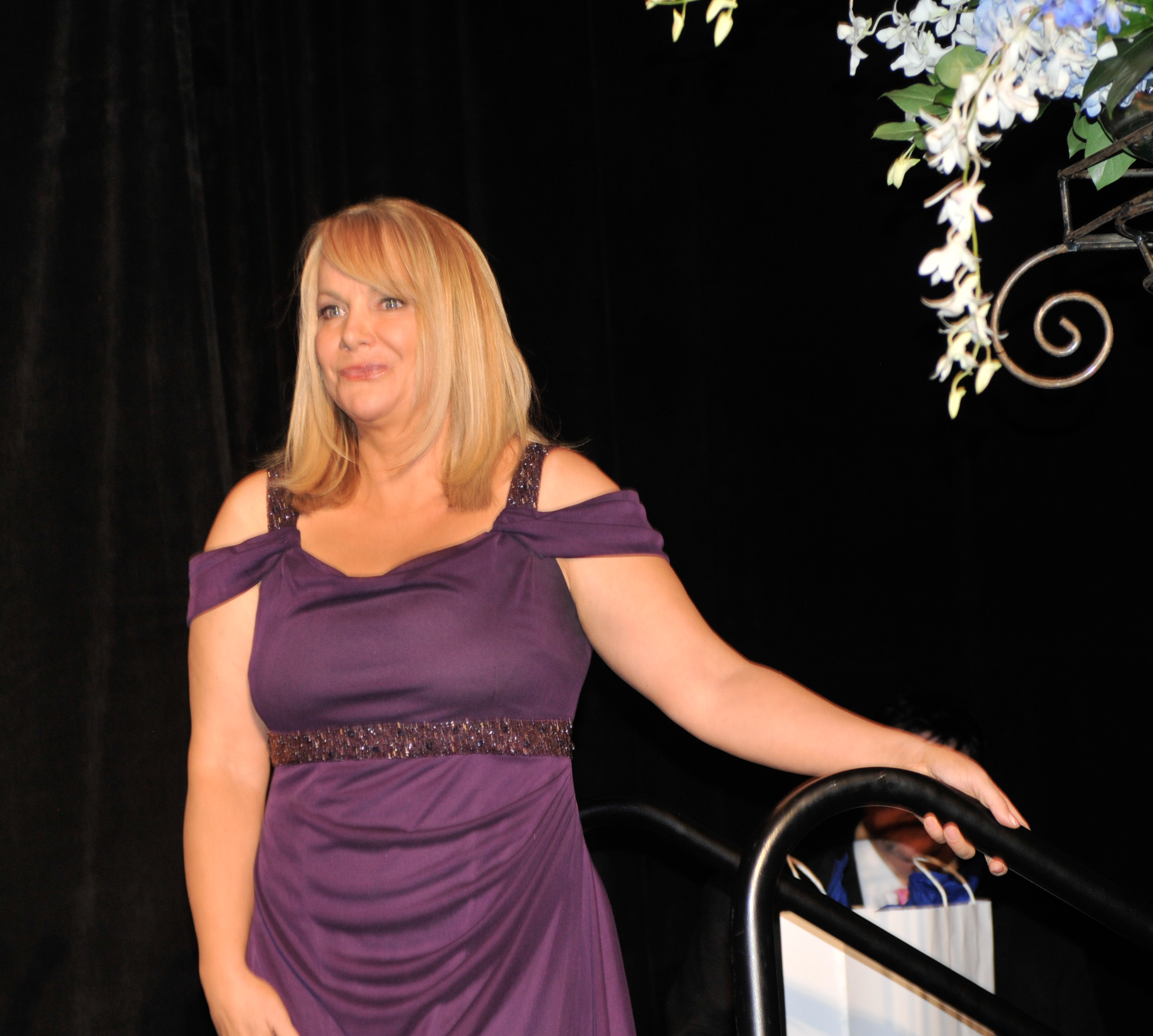 Angie Austin listens to speeches