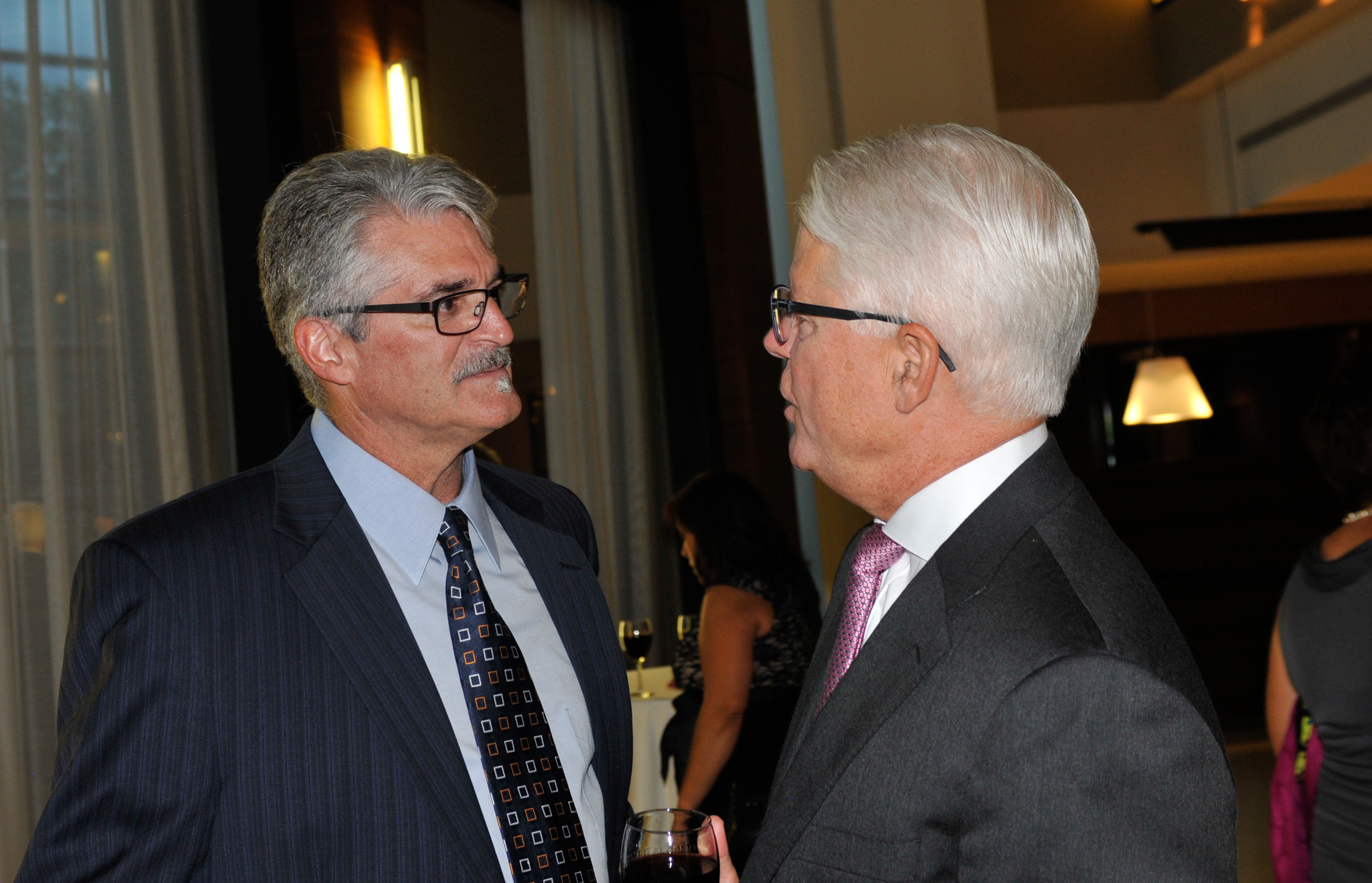 Mike Durbin (board) and Dr. Douglas Dennis have a chat