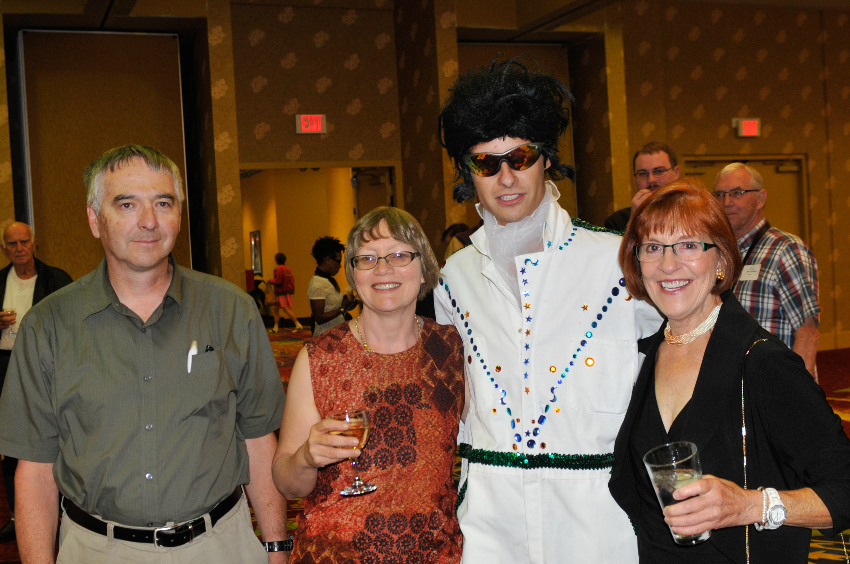 Bryan and Sherry Scott, left, Elvis, Carol Schmitz