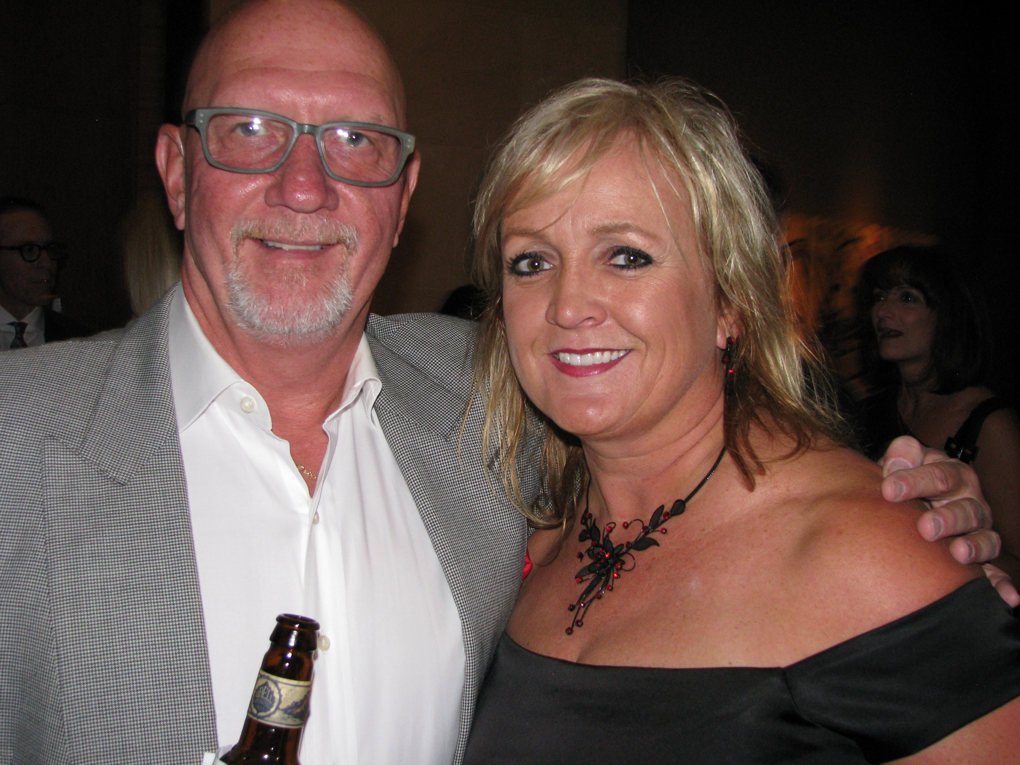 Bret Ehret and Pam Sletten smile for a quick pic