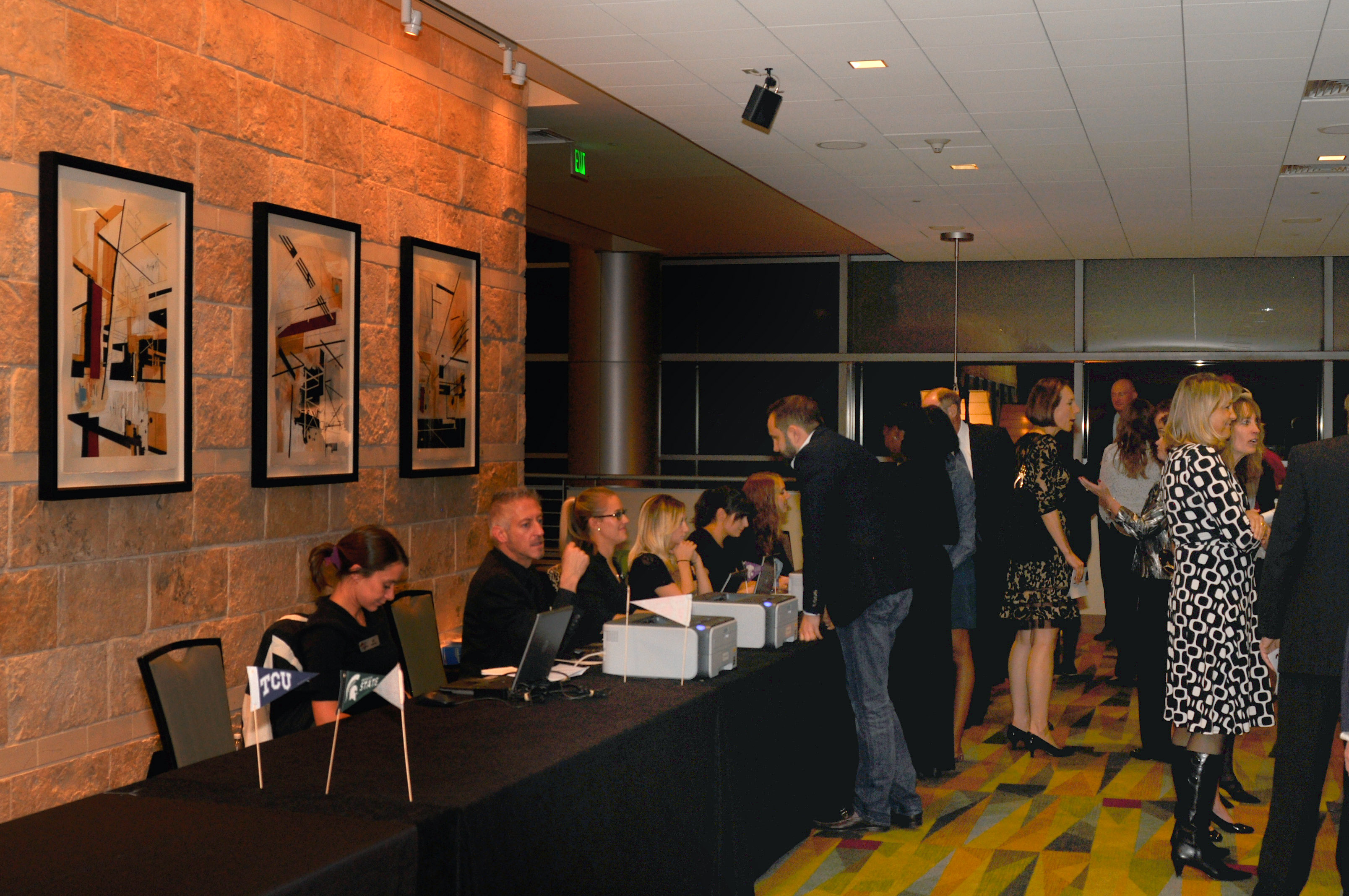 Guests arrive at the Hyatt/Convention Center