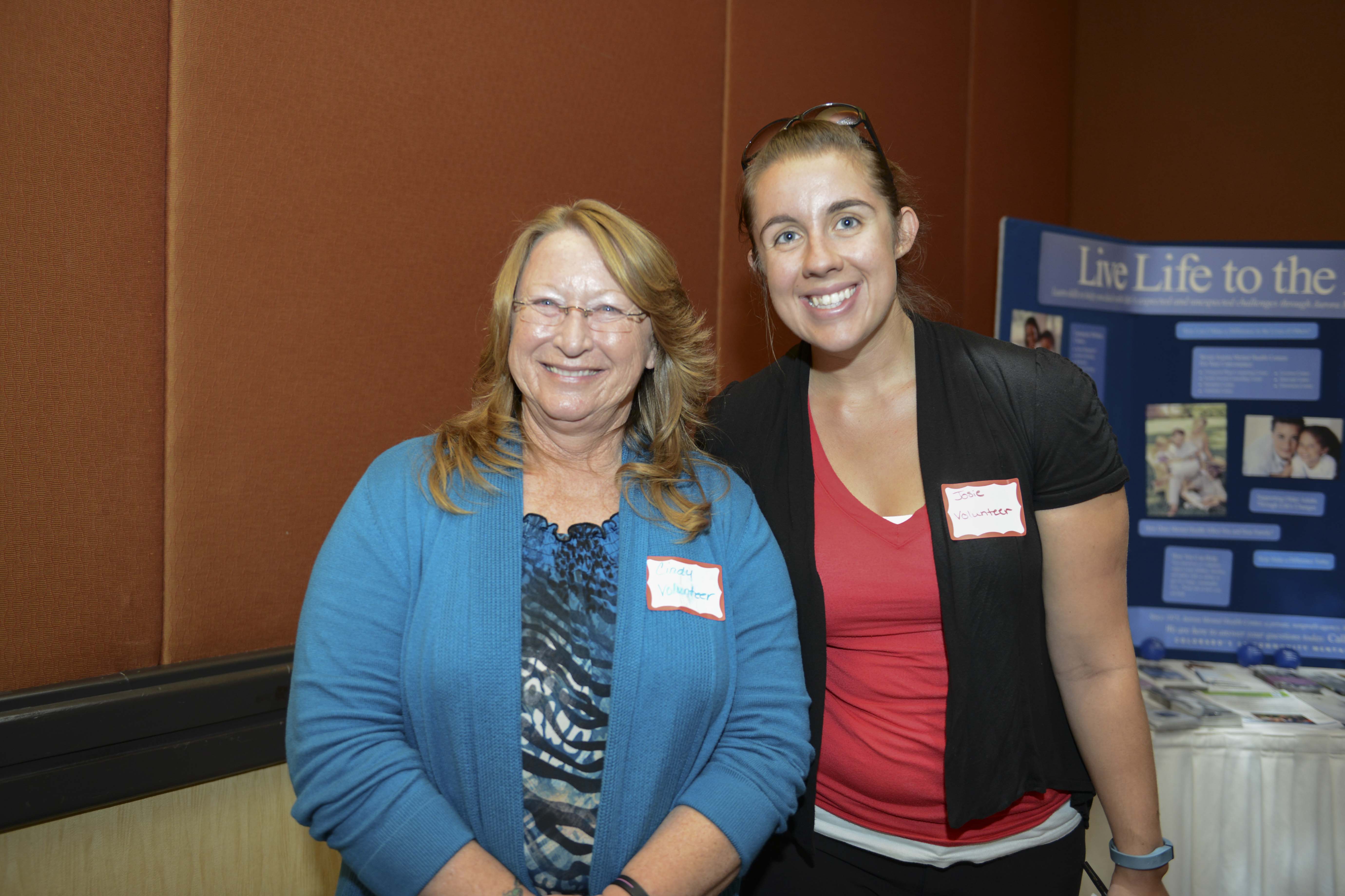Volunteers Cindy Raley, left, and Josie Shea