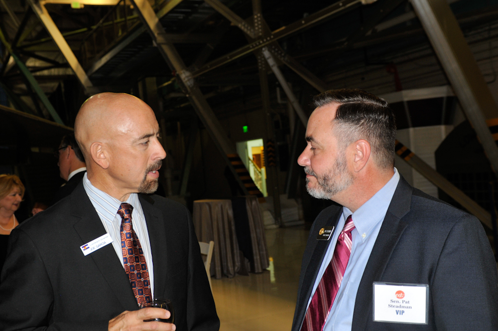 Lt Gov Joe Garcia chats with Sen Pat Steadman