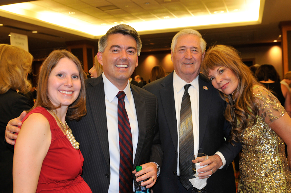 Jaime and Congressman Cory Gardner, left, Tom Marsh and Cyndy Everett-Marsh