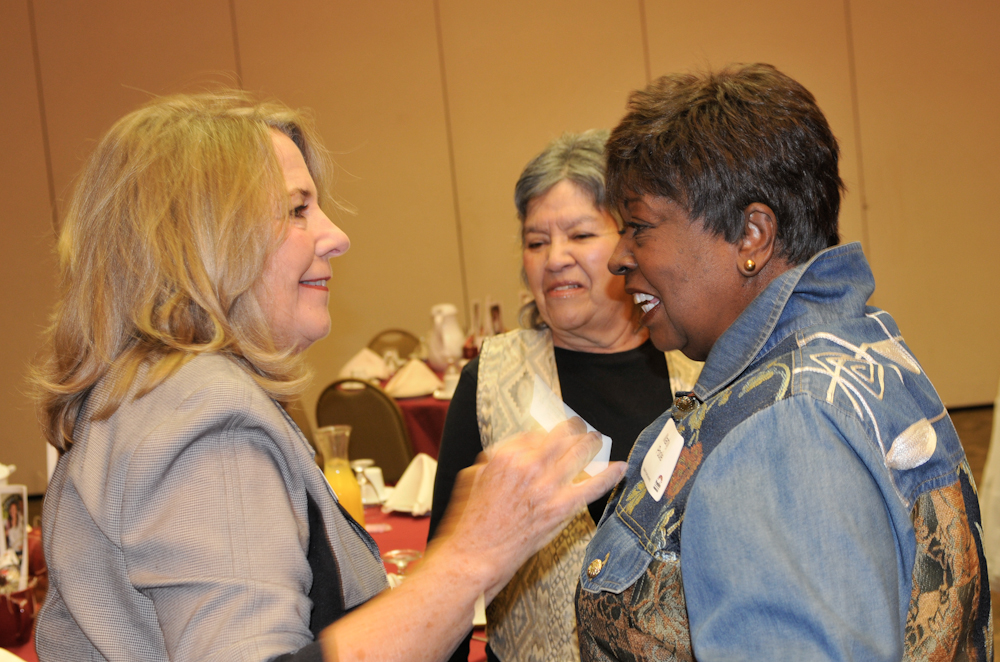 Pam Patterson, Carla Barela and Marty Poole (all board members) chat ...