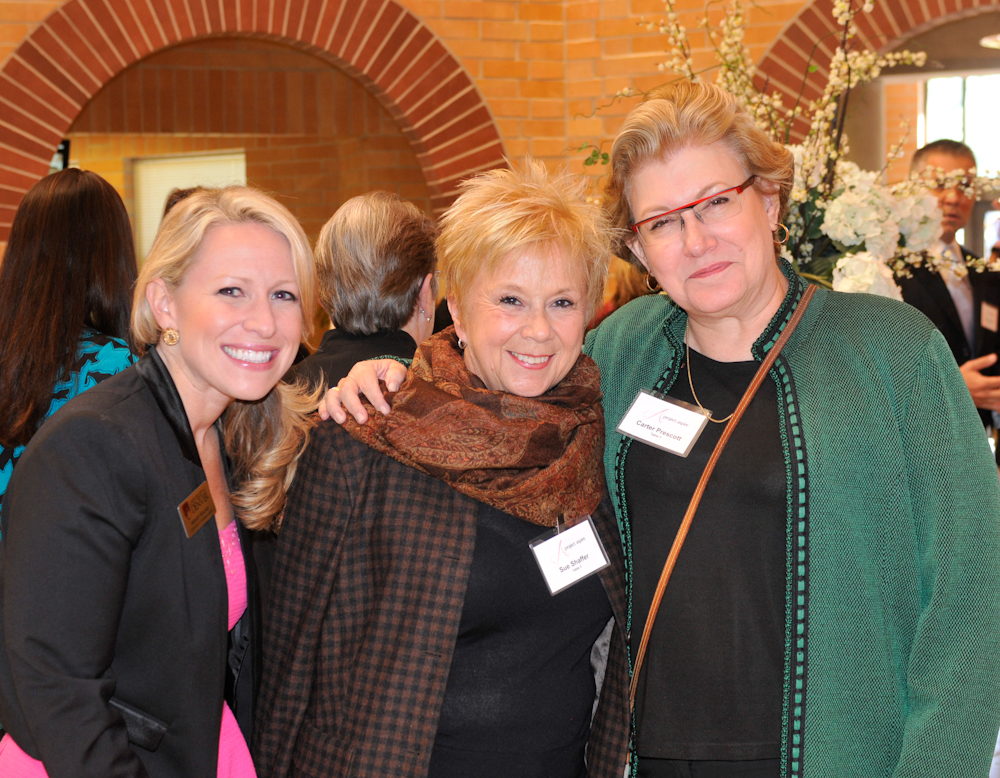 Ashley Haliko of DU, left, Sue Shaffer, Carter Prescott