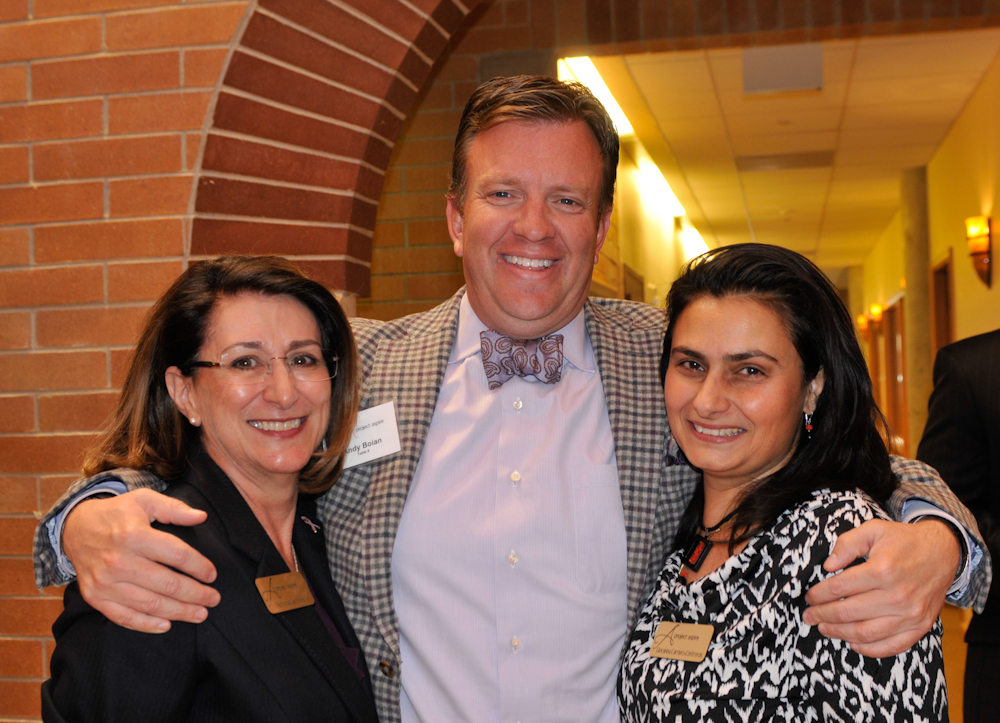 Victoria Gartelos, left, Andy Boian, Giovanna Carriero-Contreras