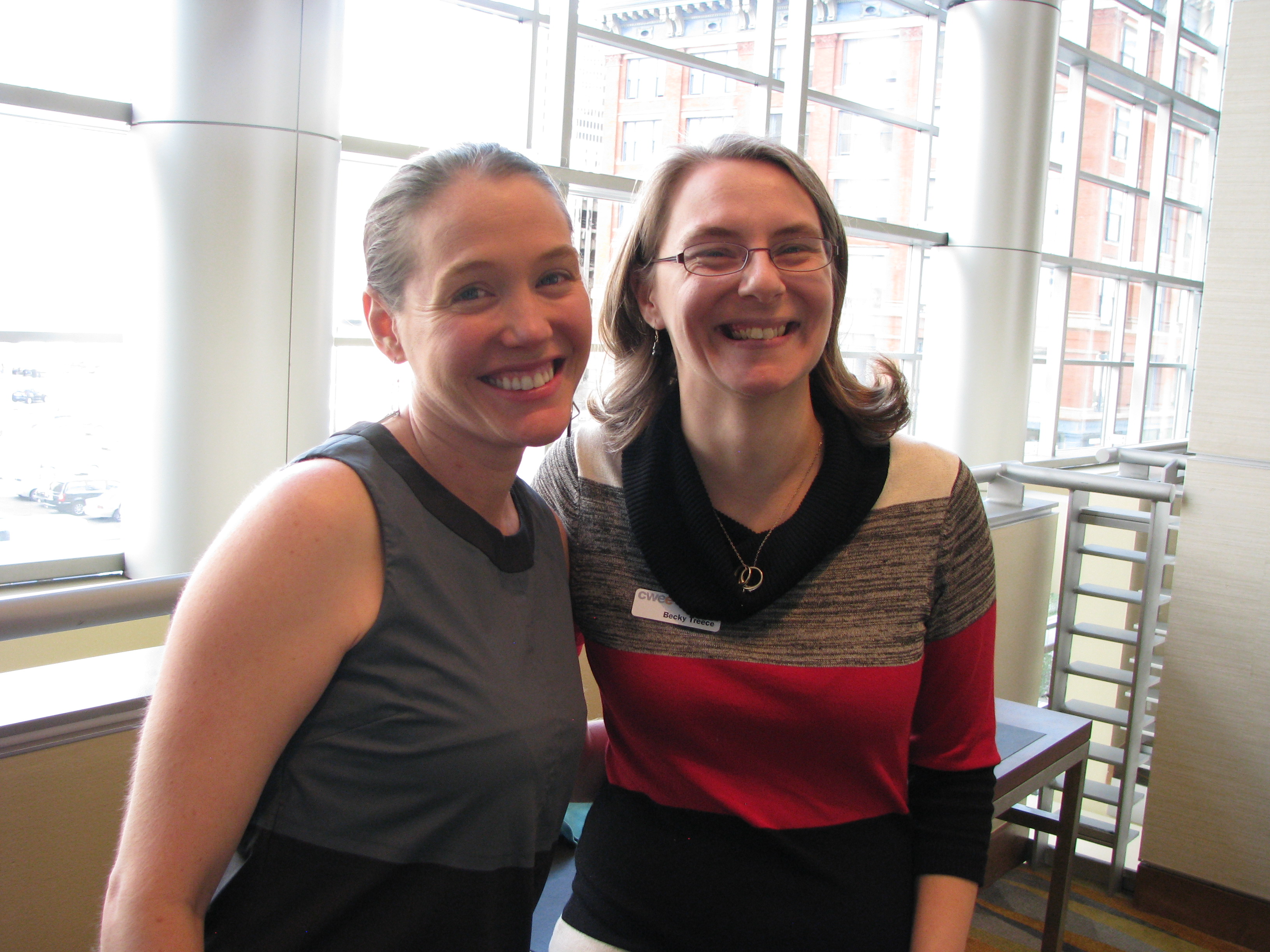 Nell Roberts, left, with Becca Treece