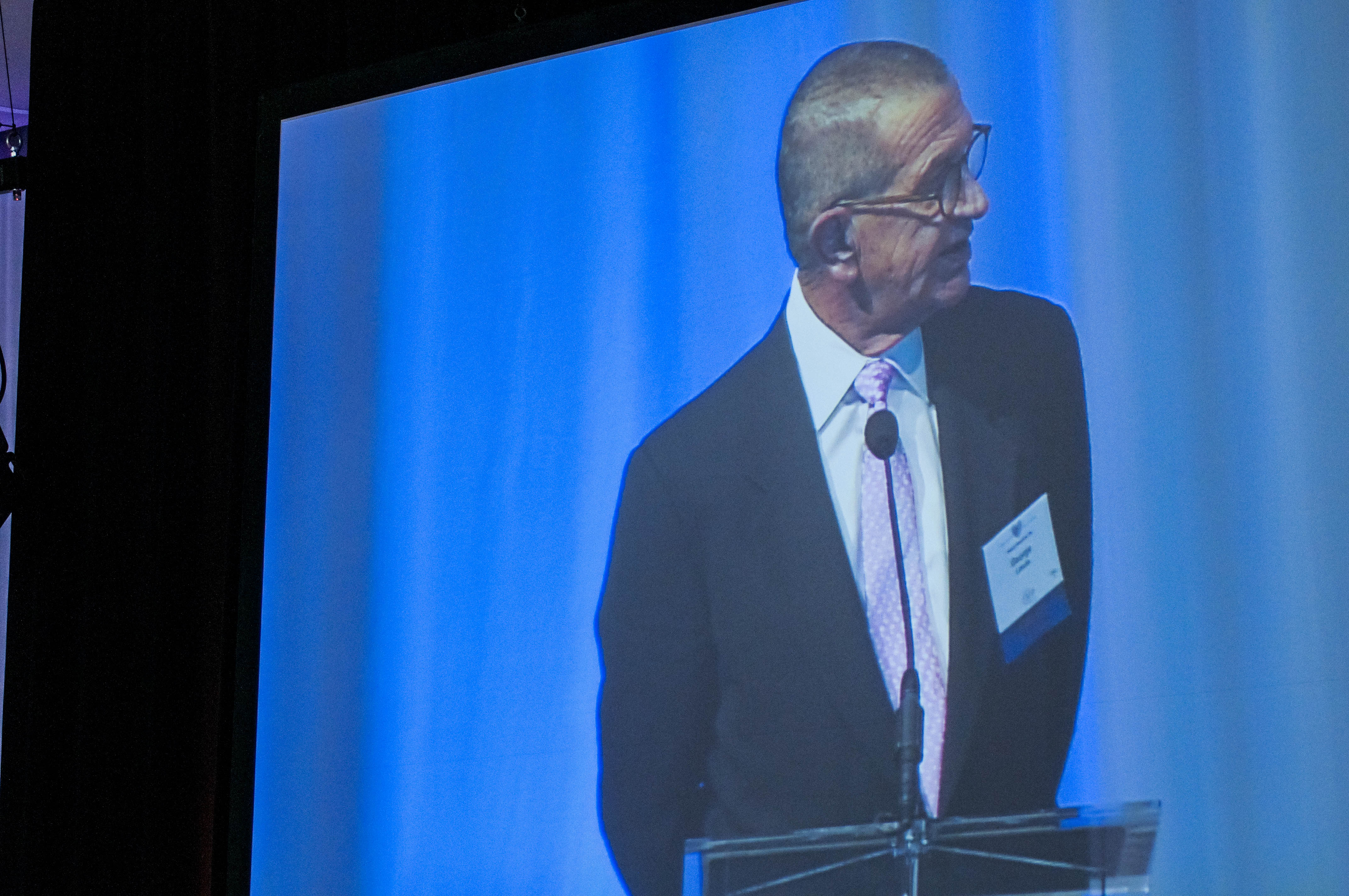 George Latuda accepts the for Charles Latuda's Lifetime Achievement ...