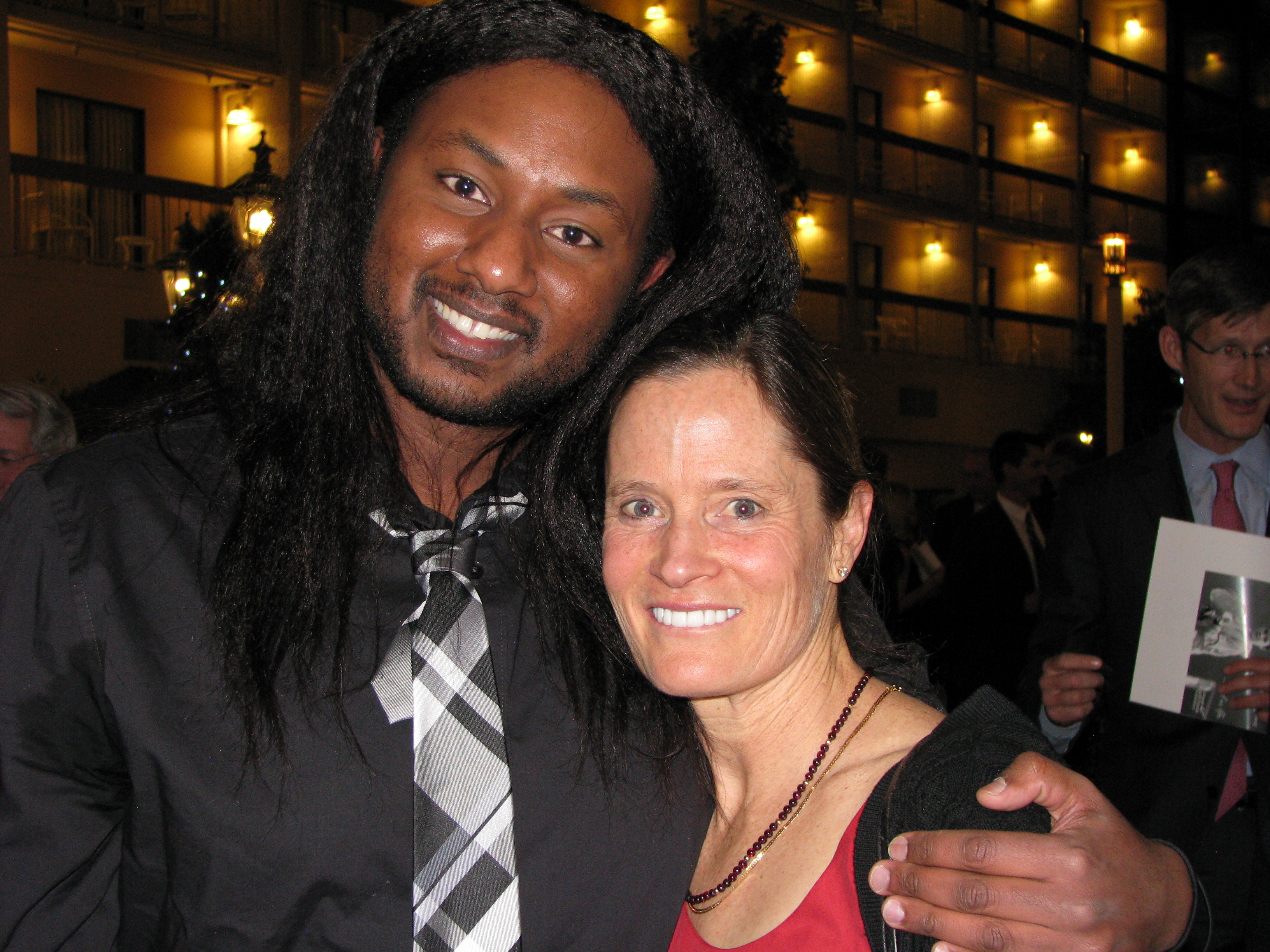 Sweet smiles from Faisal Noor, left, and Karen Sather