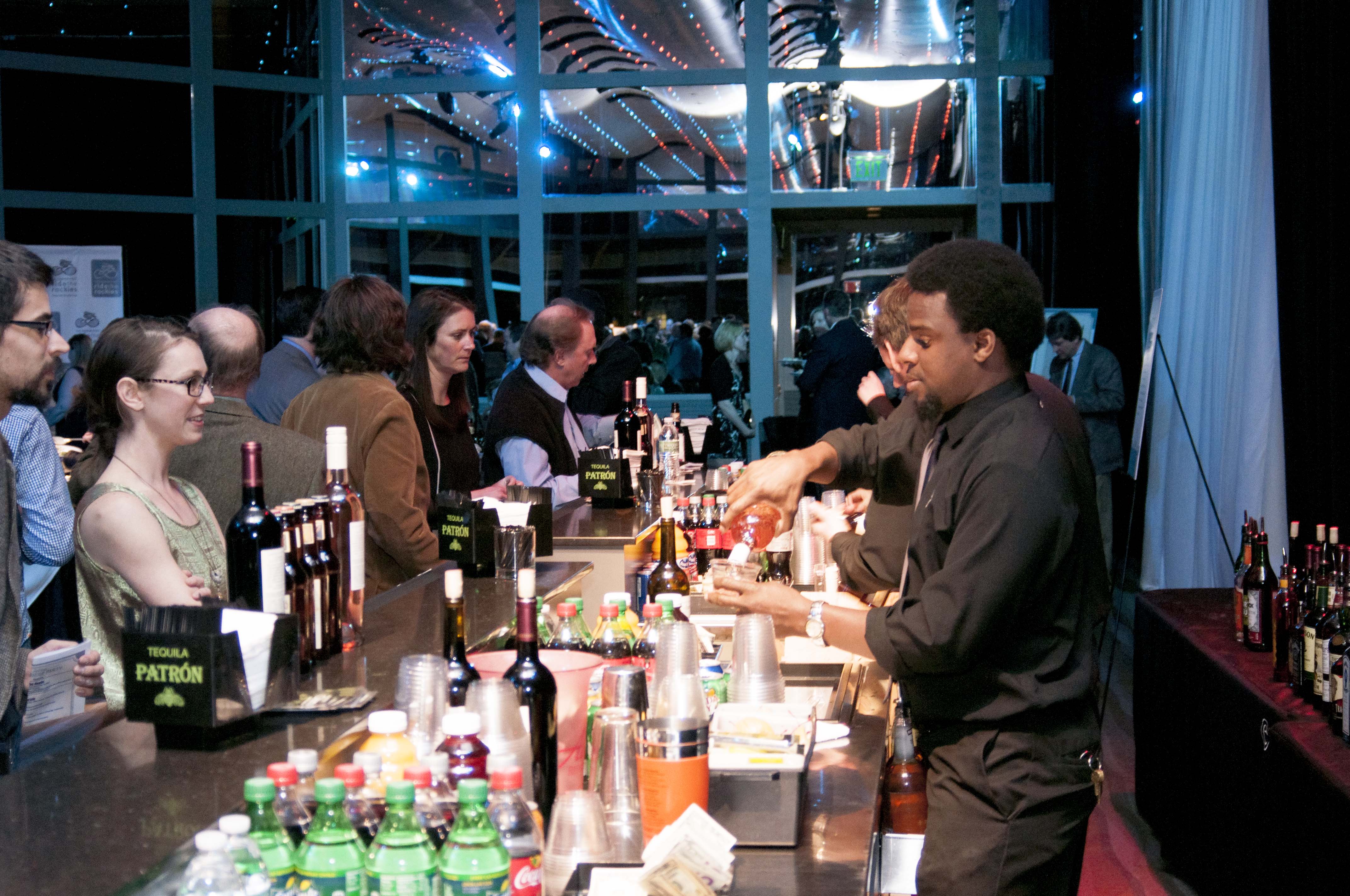 The cash bar featured selections from sponsors Colterris Wine and Odell ...