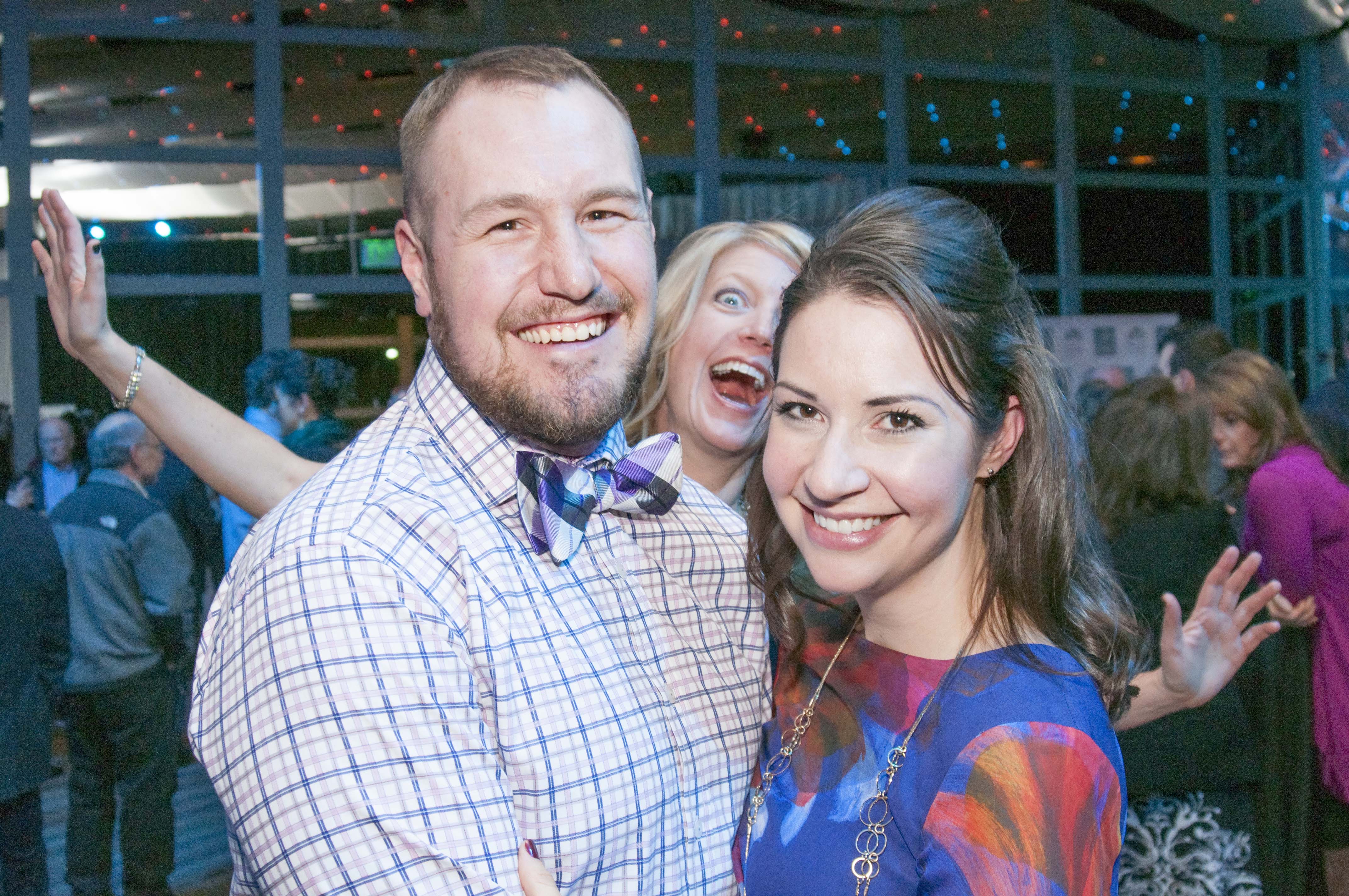 Jason Worrell and Lene Davis photobombed by Julie Raines