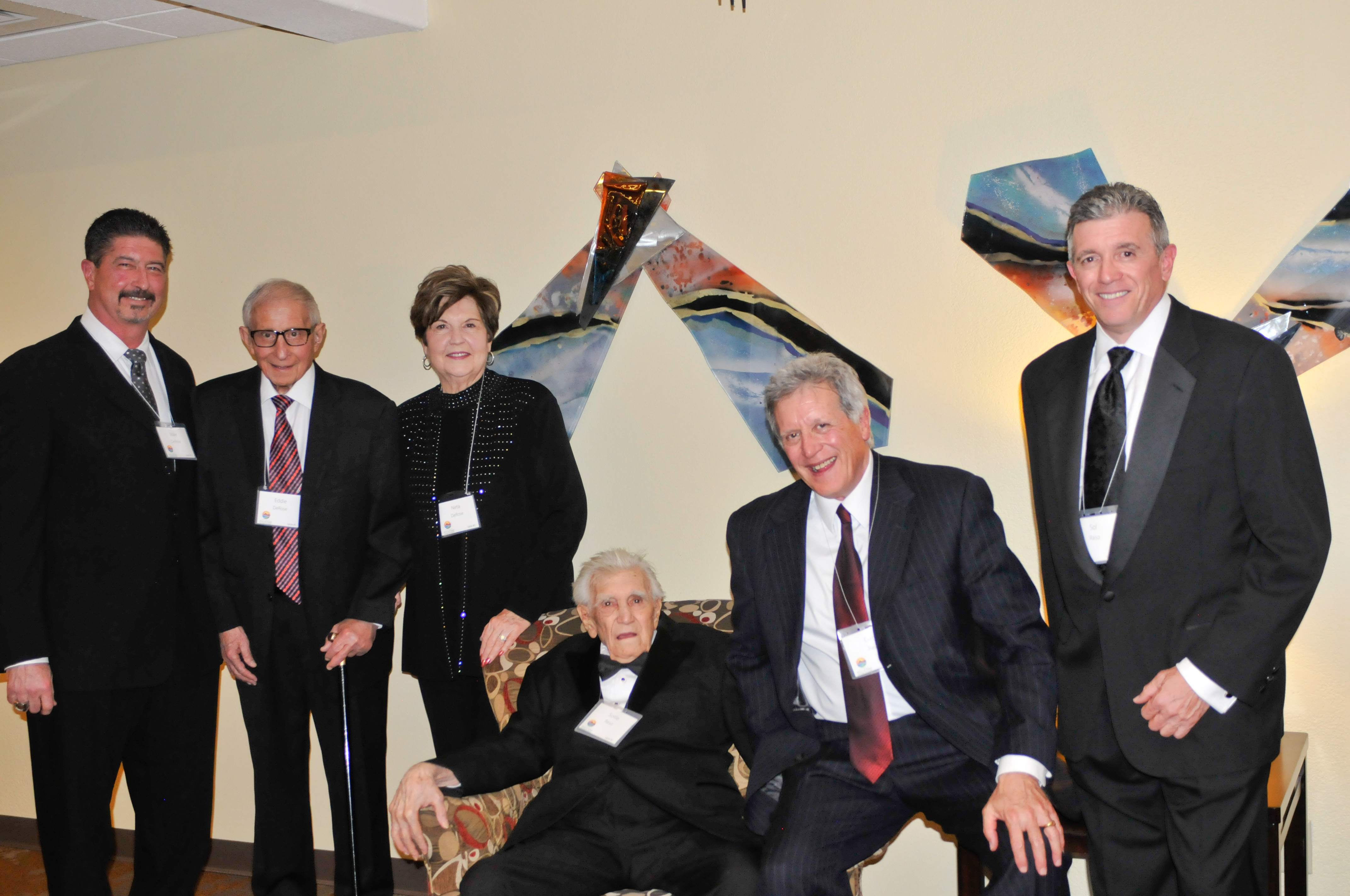 Mike DeRose, left, Eddie and Neta DeRose, Sollie Raso and Gary and Sol Raso